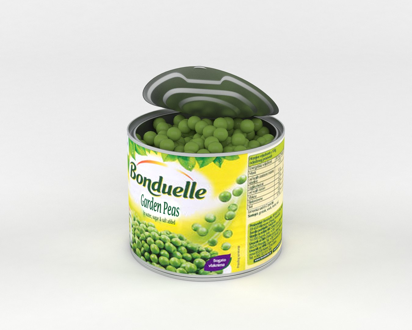 Bonduelle Green Peas 3D Model - TurboSquid 1282462
