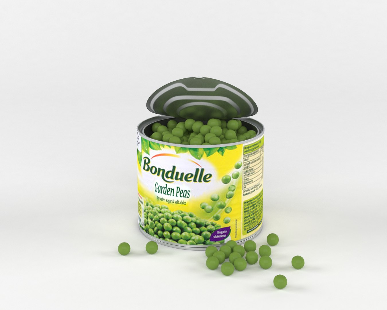 Bonduelle Green Peas 3D Model - TurboSquid 1282462