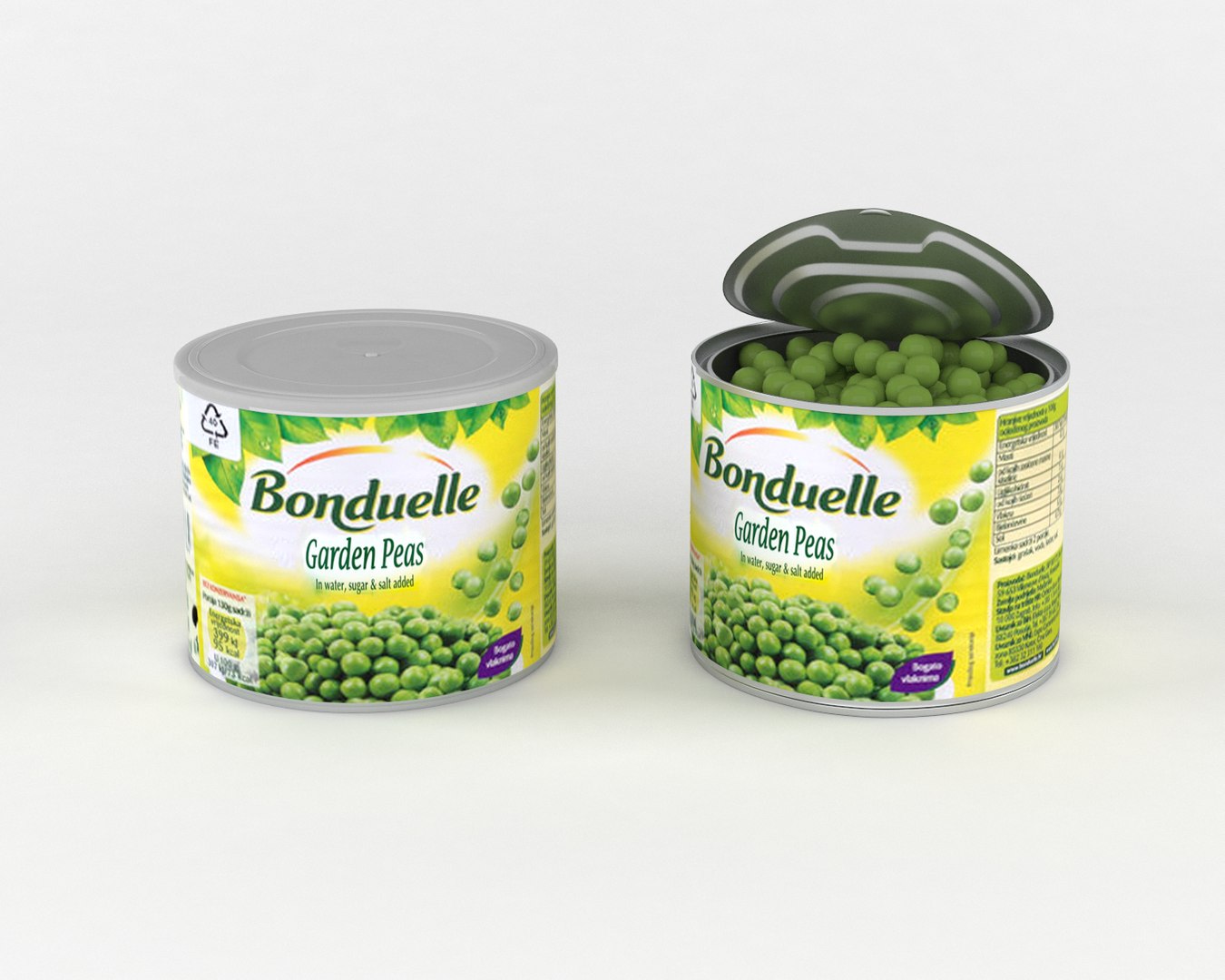 Bonduelle Green Peas 3D Model - TurboSquid 1282462