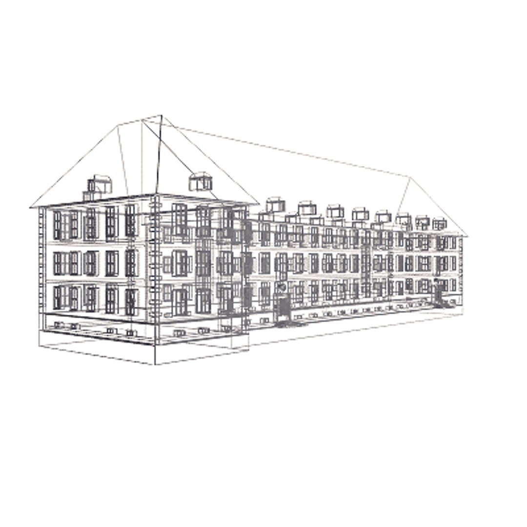 3dsmax Old German Office Building