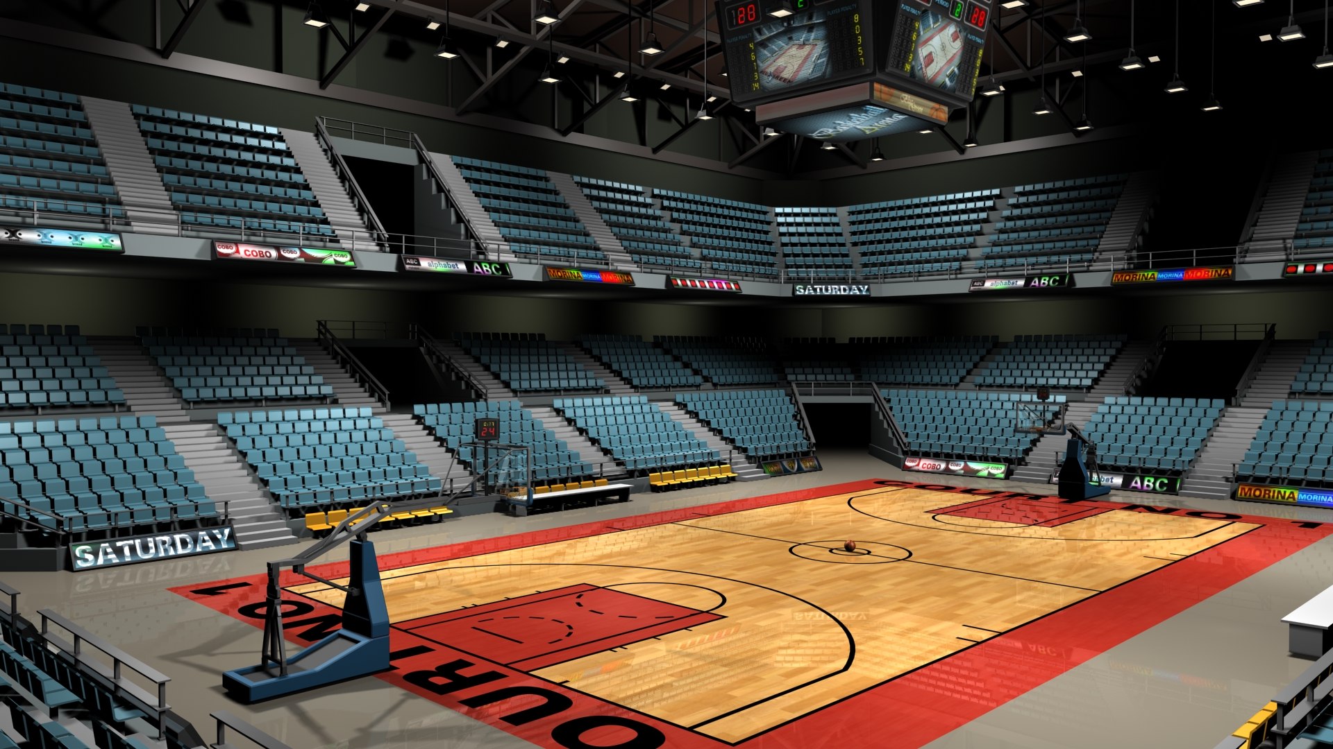 MultiCourt Basketball Arena 3D - TurboSquid 2115385