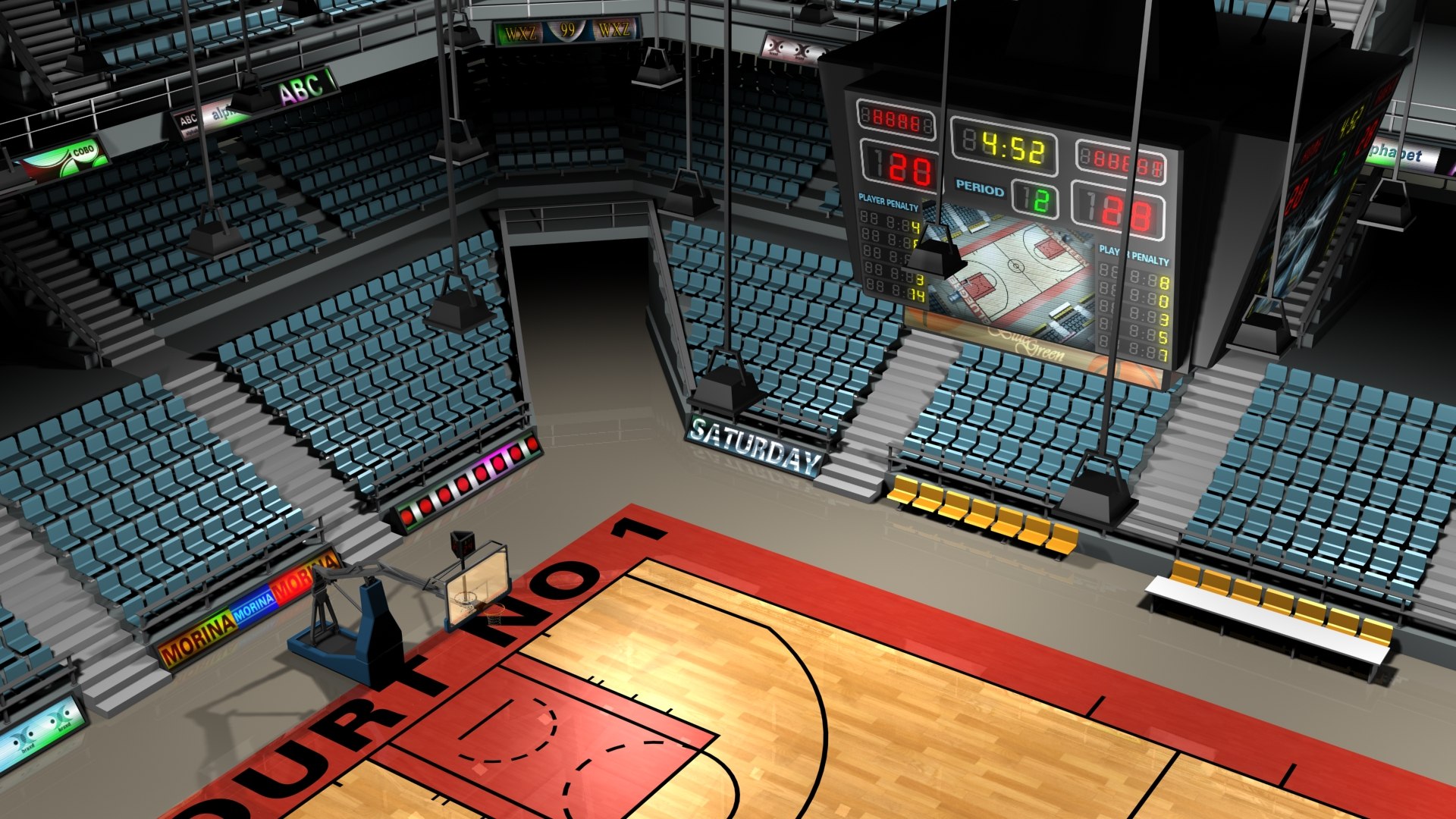 MultiCourt Basketball Arena 3D - TurboSquid 2115385