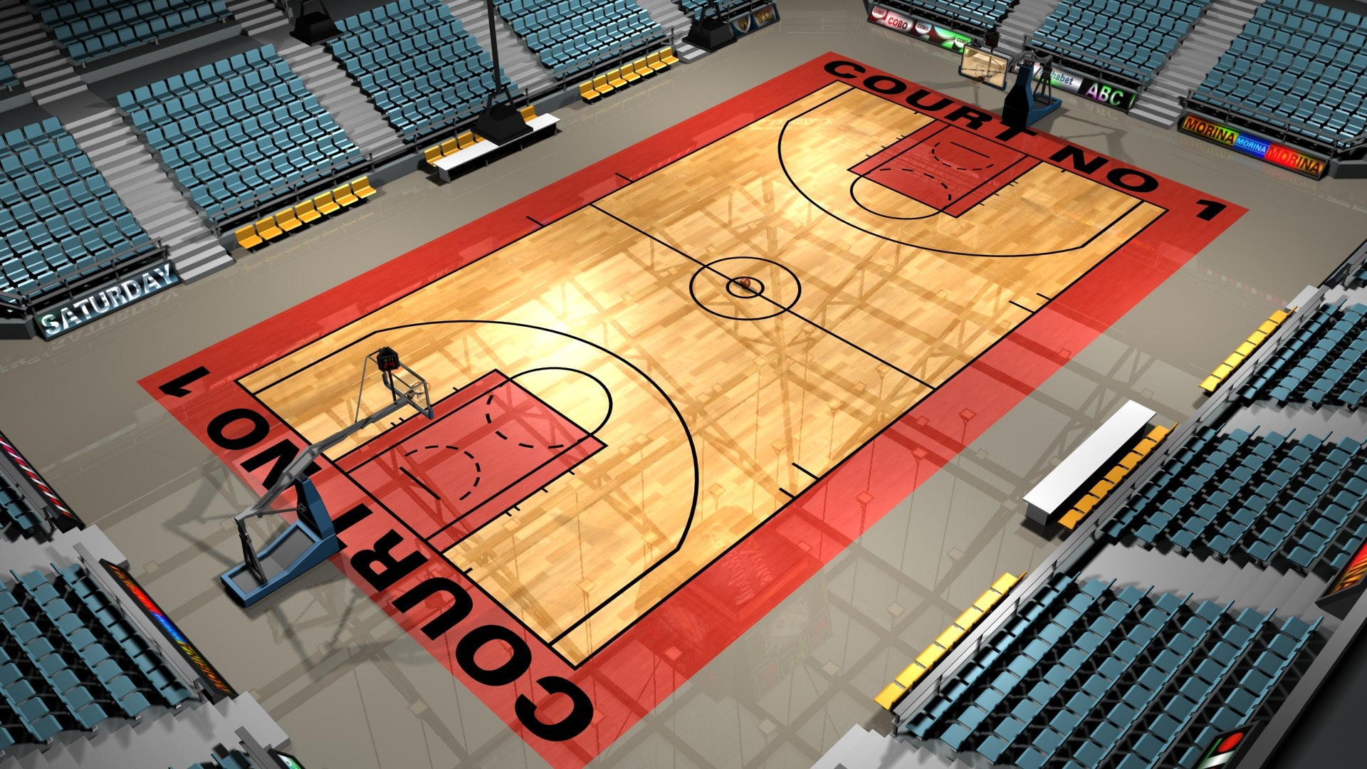 MultiCourt Basketball Arena 3D - TurboSquid 2115385
