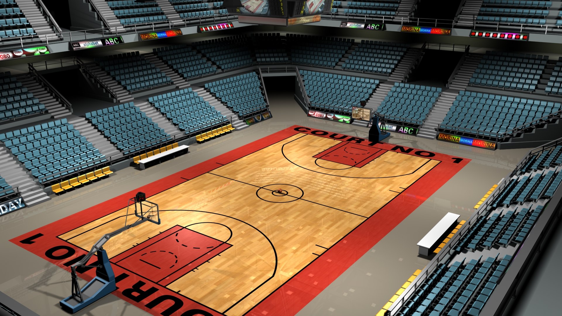 MultiCourt Basketball Arena 3D - TurboSquid 2115385