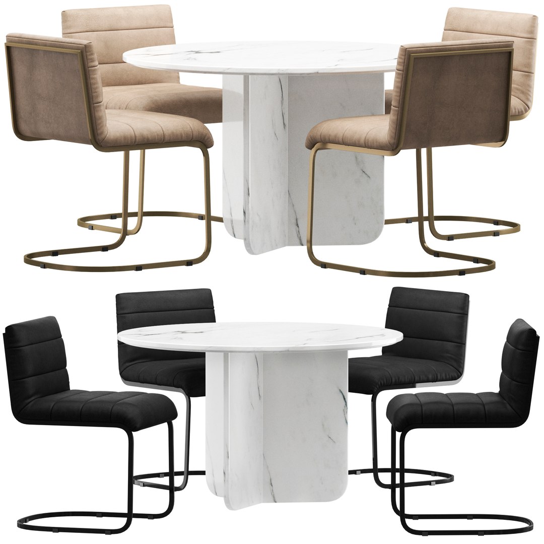 Coco Republic Roseby Chair and Como Table 3D model - TurboSquid 2165538