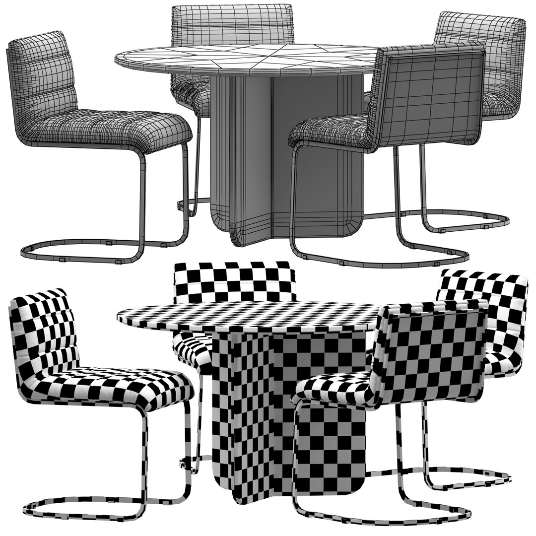 Coco Republic Roseby Chair and Como Table 3D model - TurboSquid 2165538