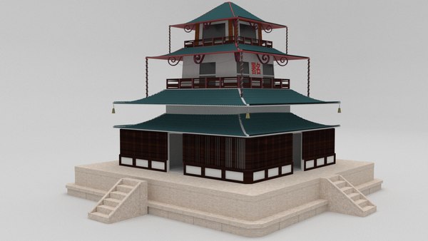 Japanese style house 3D model - TurboSquid 1633620