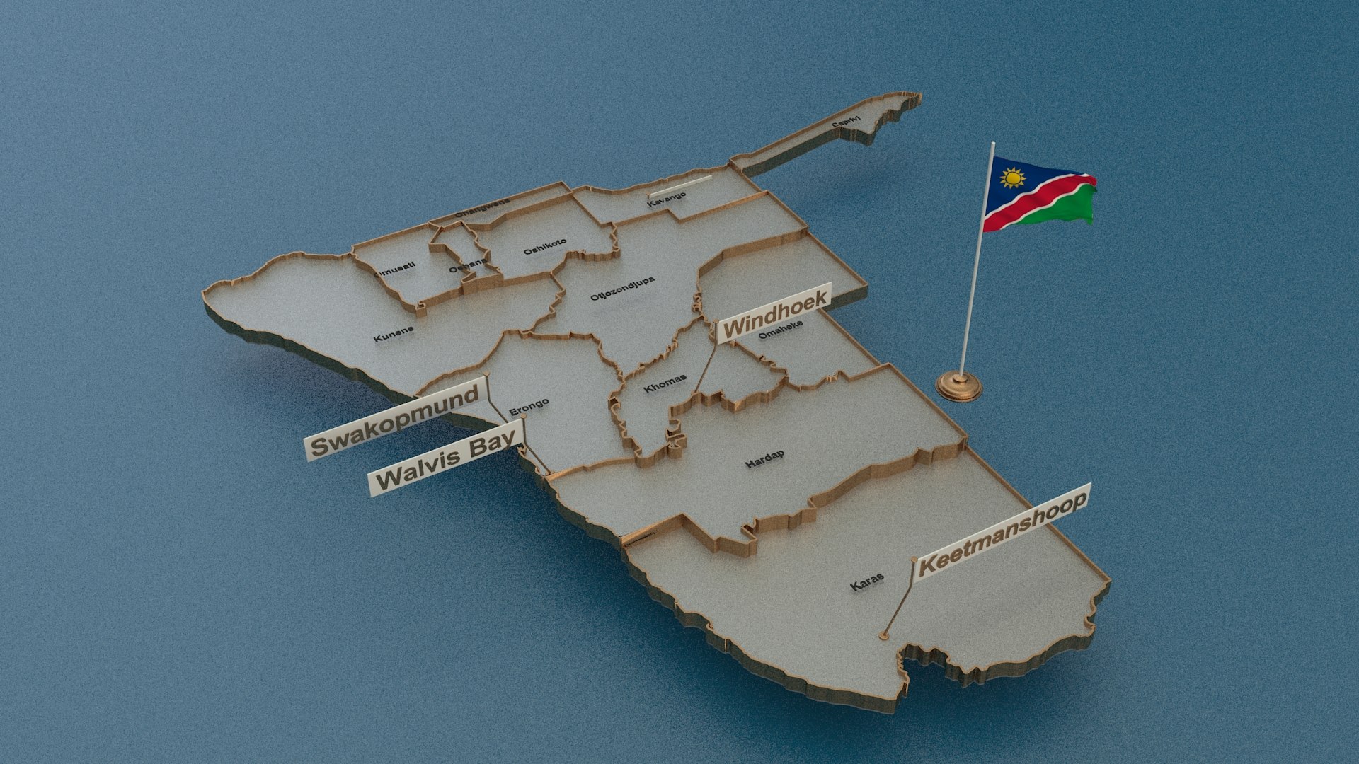 3D Namibia Provinces State Model - TurboSquid 1692224