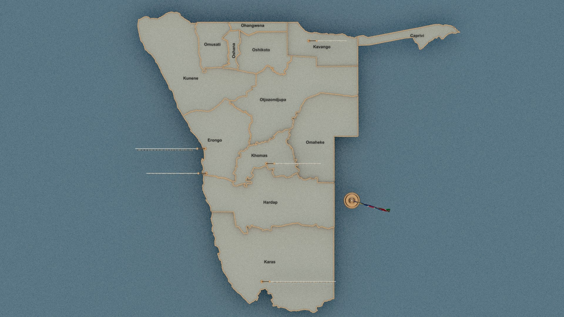3D Namibia Provinces State Model - TurboSquid 1692224
