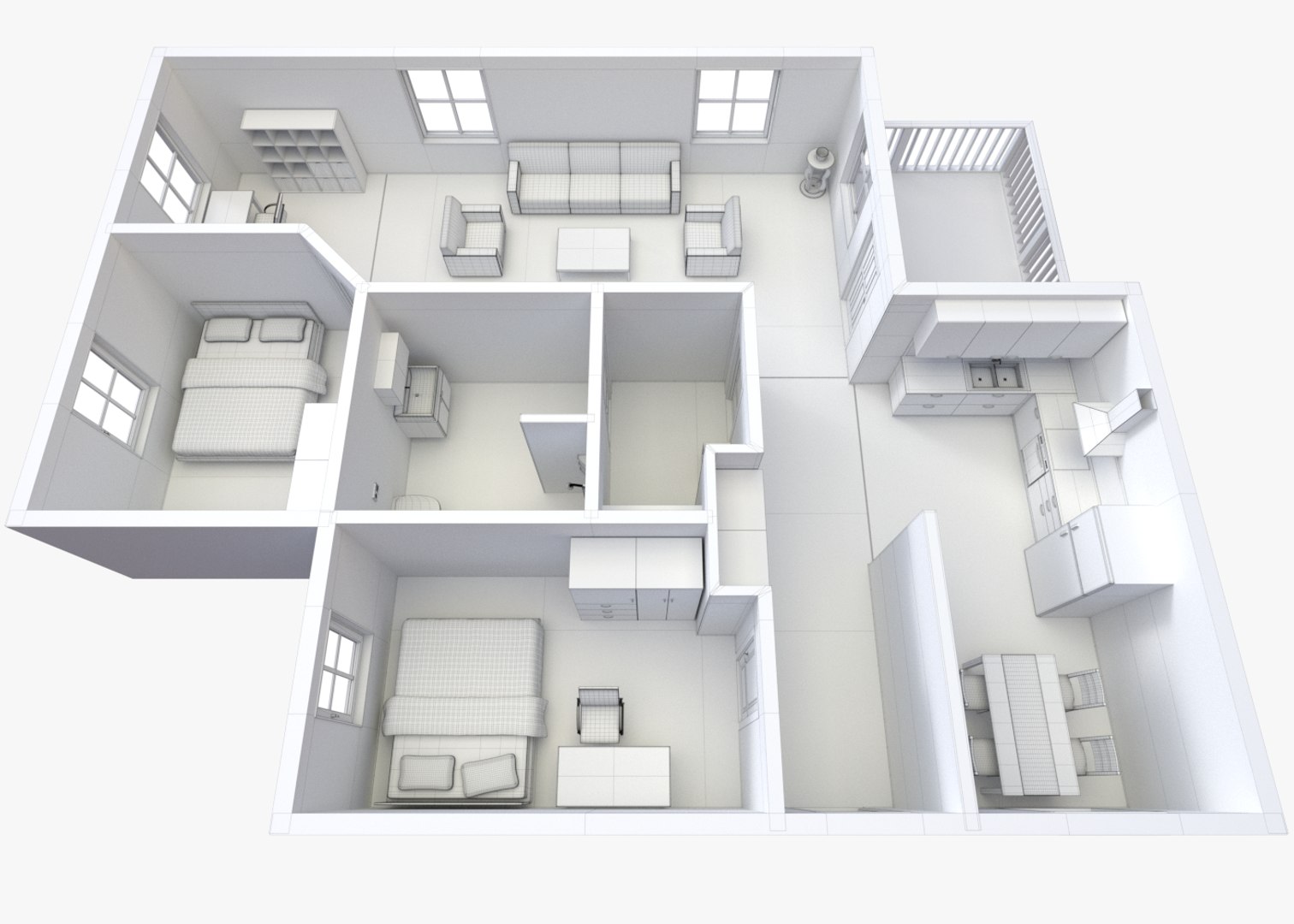 3ds Non-textured Version House