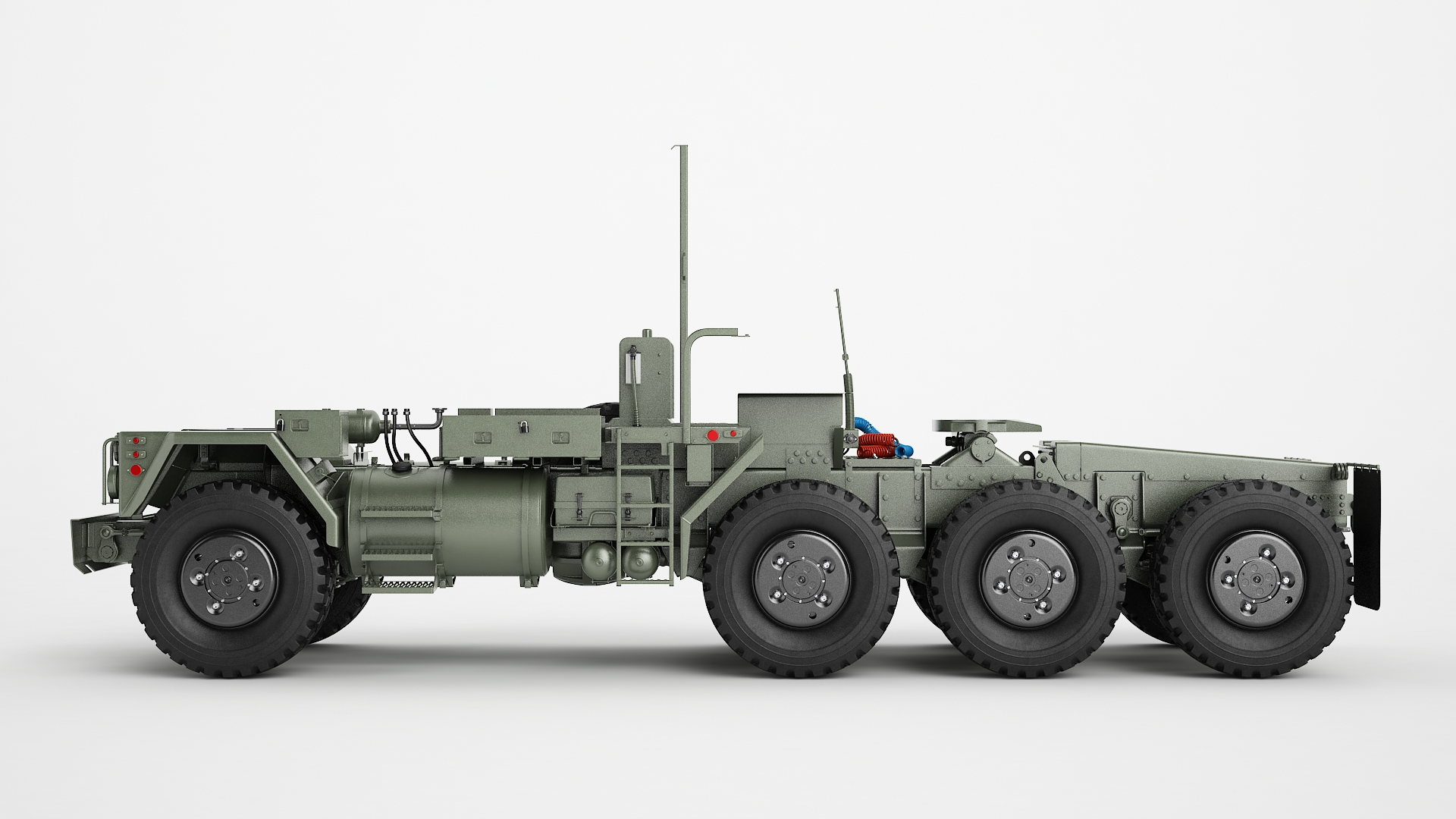 3D Model Military Semi Truck Chassis 02 - TurboSquid 2174561