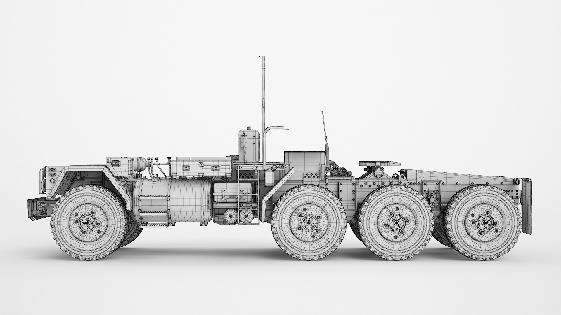 3D Model Military Semi Truck Chassis 02 - TurboSquid 2174561