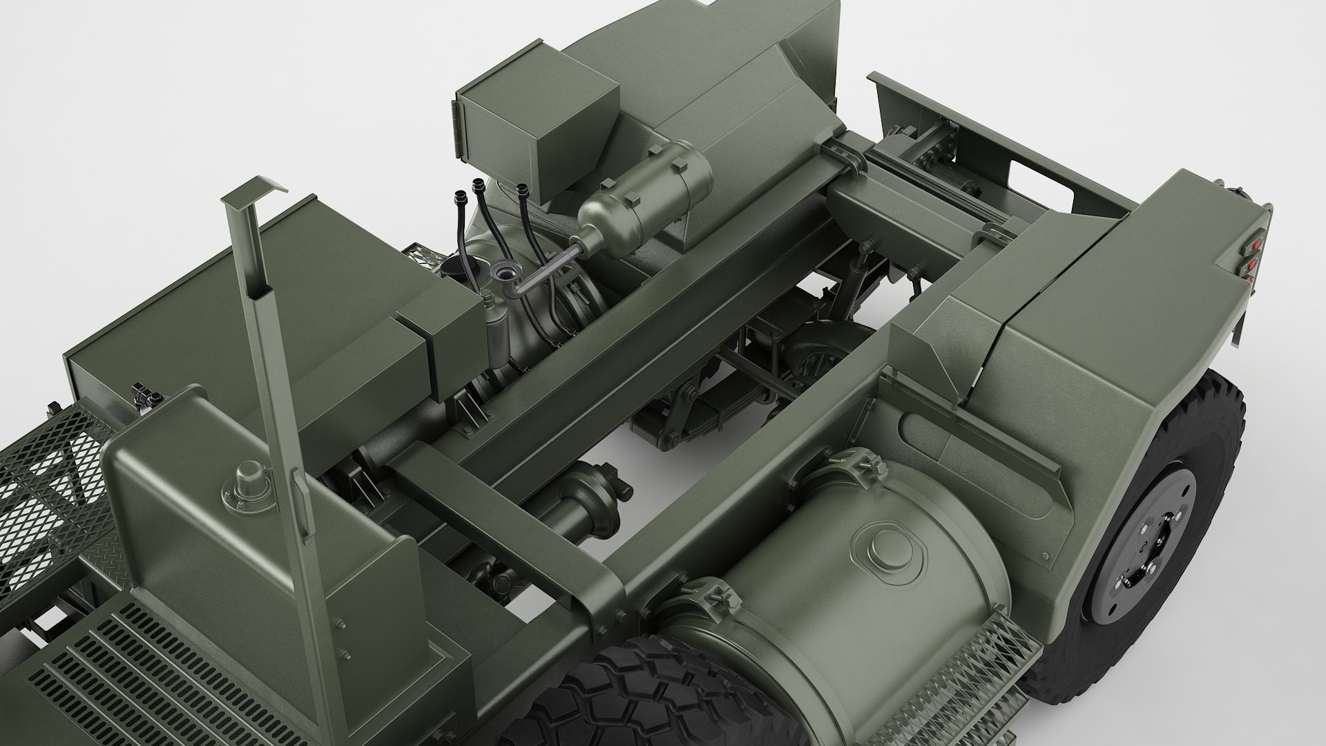 3D Model Military Semi Truck Chassis 02 - TurboSquid 2174561