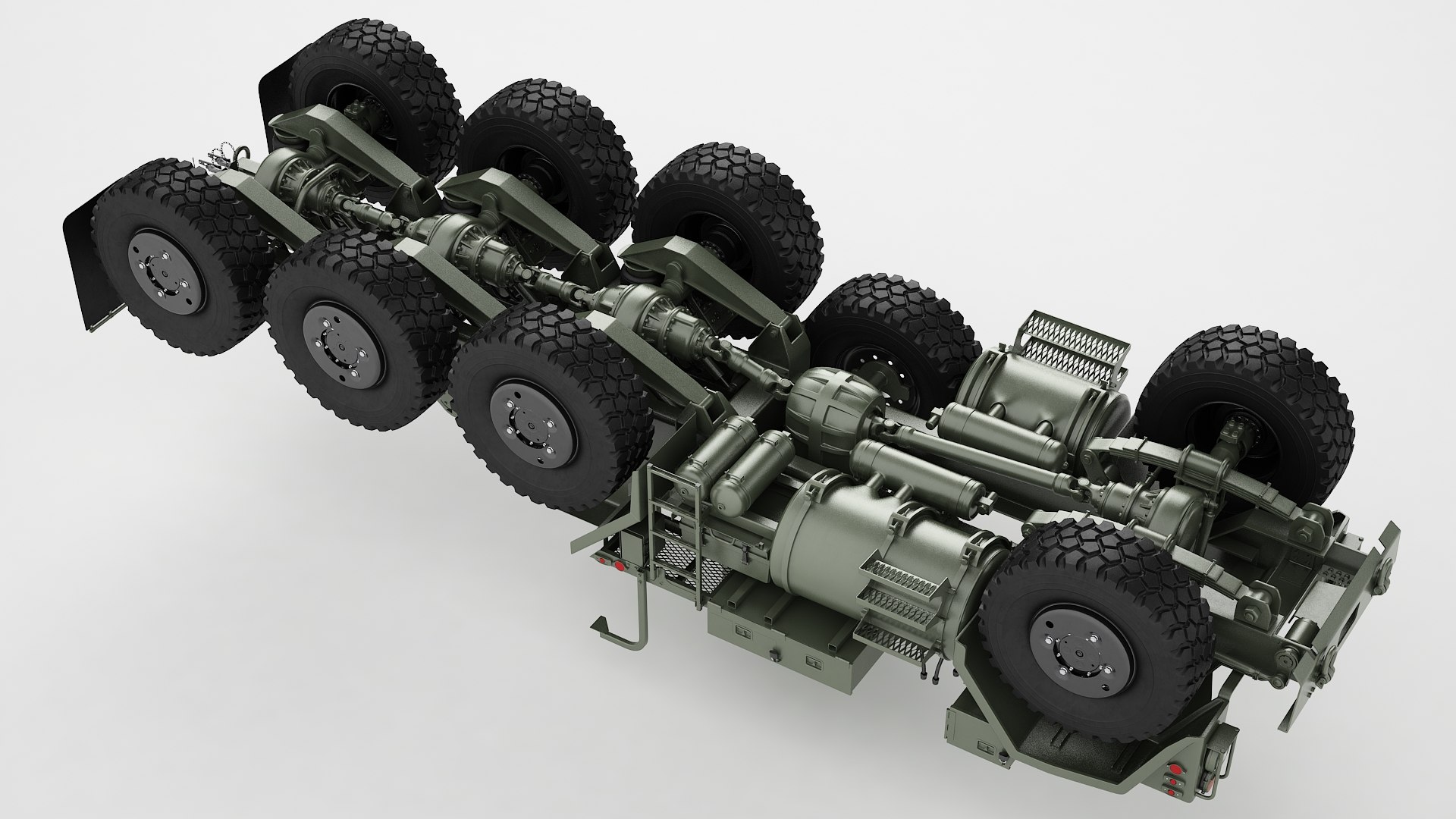 3D Model Military Semi Truck Chassis 02 - TurboSquid 2174561