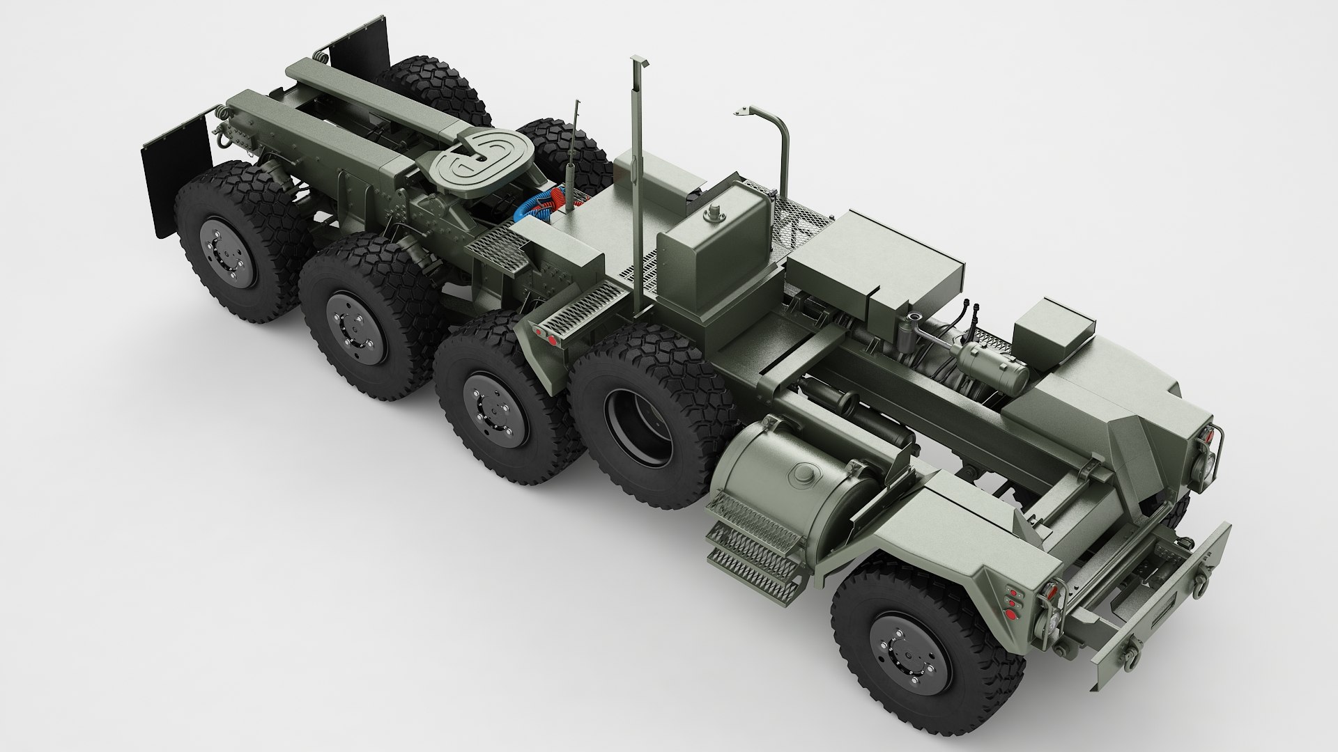 3D Model Military Semi Truck Chassis 02 - TurboSquid 2174561
