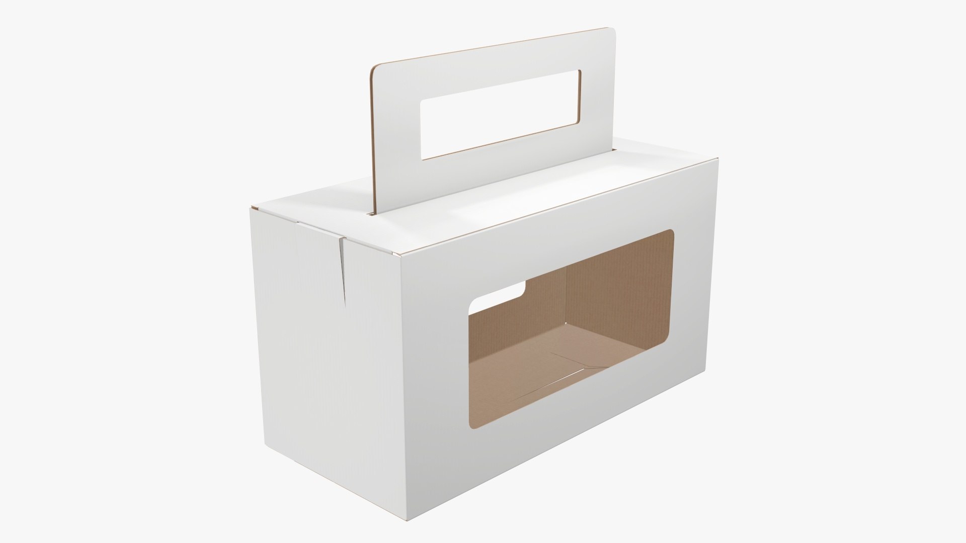 3D Box Corrugated Handle Model - TurboSquid 1593124