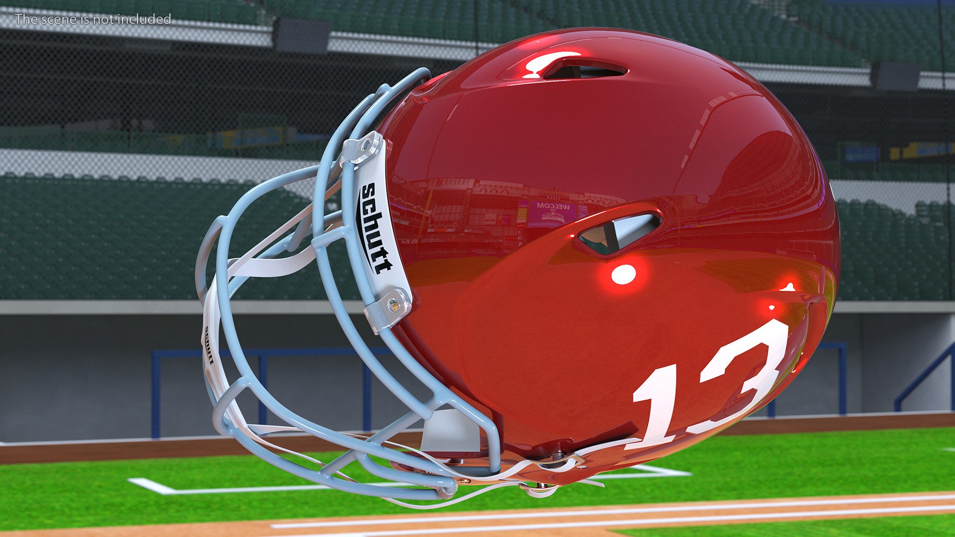 Schutt Football Helmet Number 13 3D Model - TurboSquid 2198597