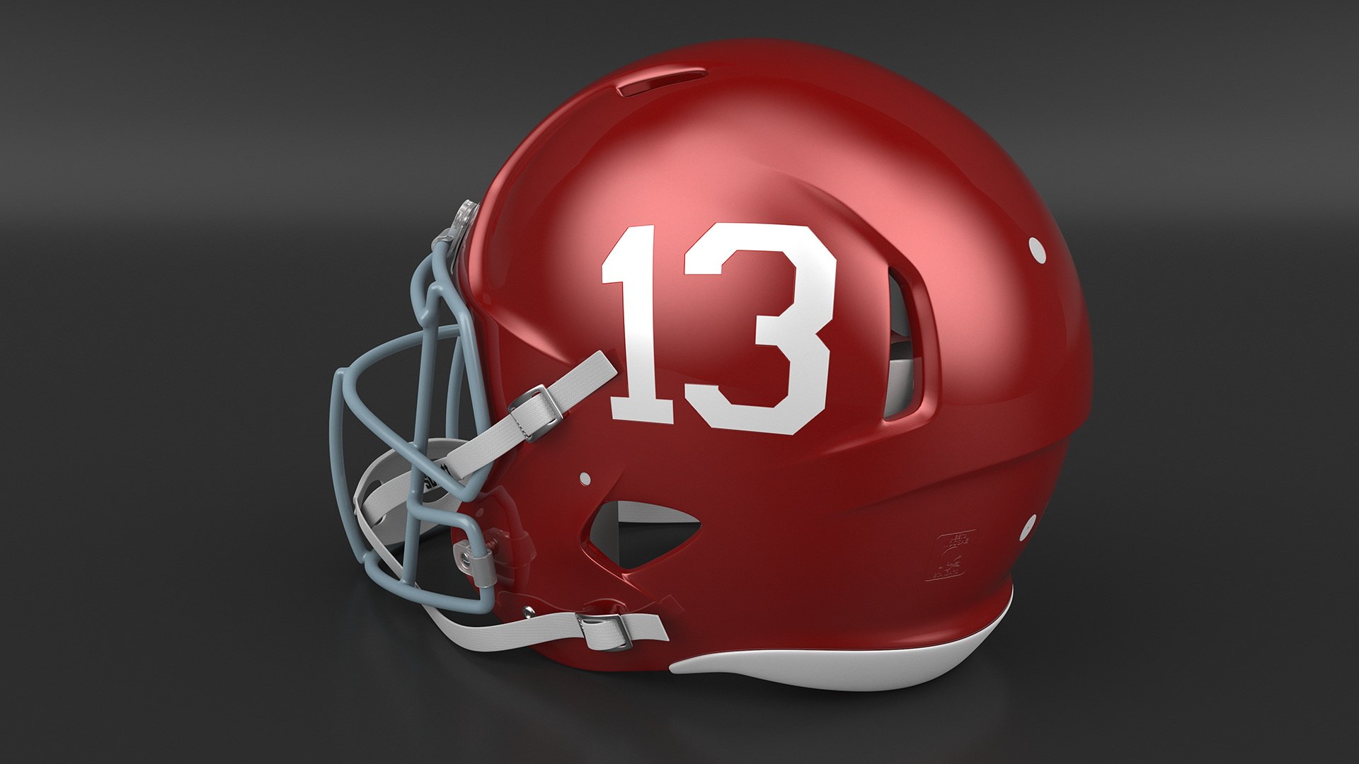 Schutt Football Helmet Number 13 3D Model - TurboSquid 2198597