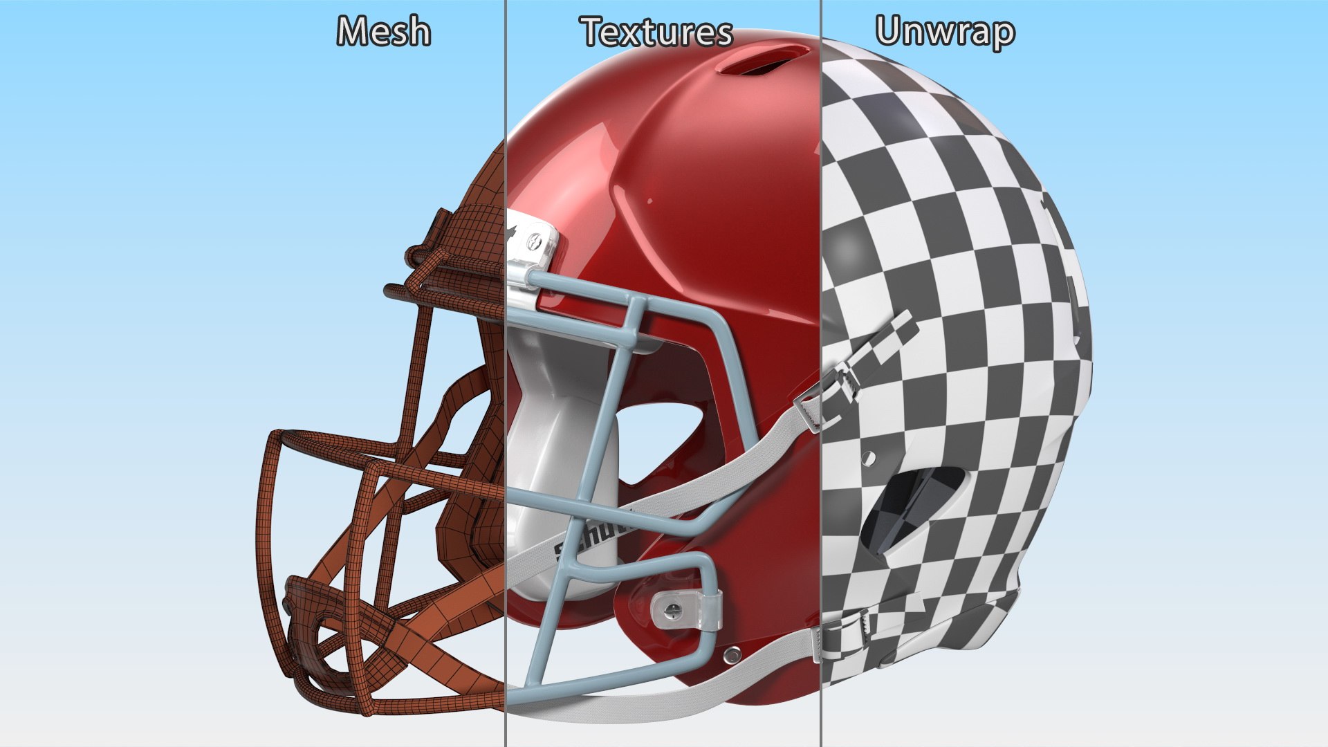 Schutt Football Helmet Number 13 3D Model - TurboSquid 2198597