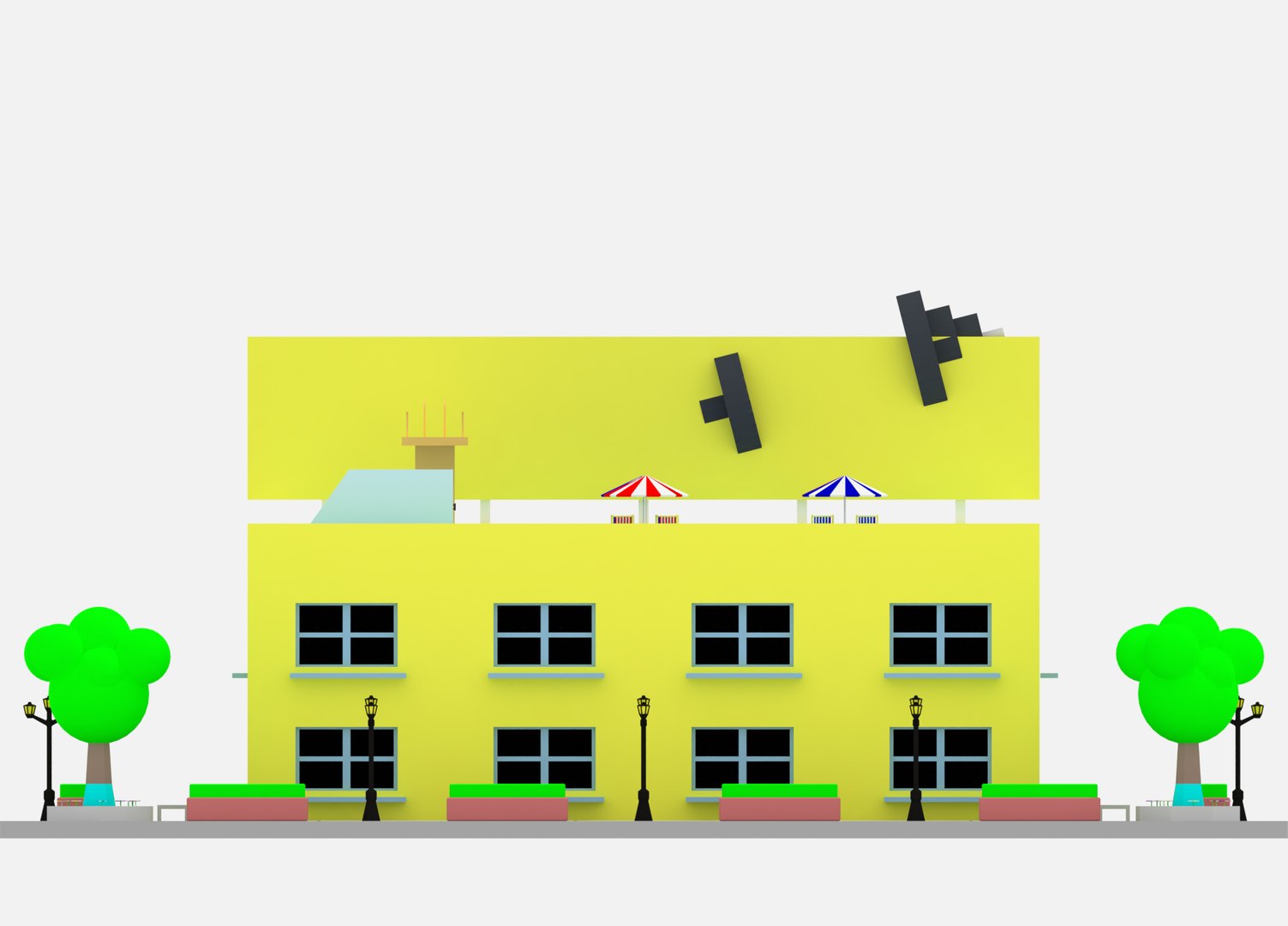 Cartoon Gym 3D Model - TurboSquid 1472074