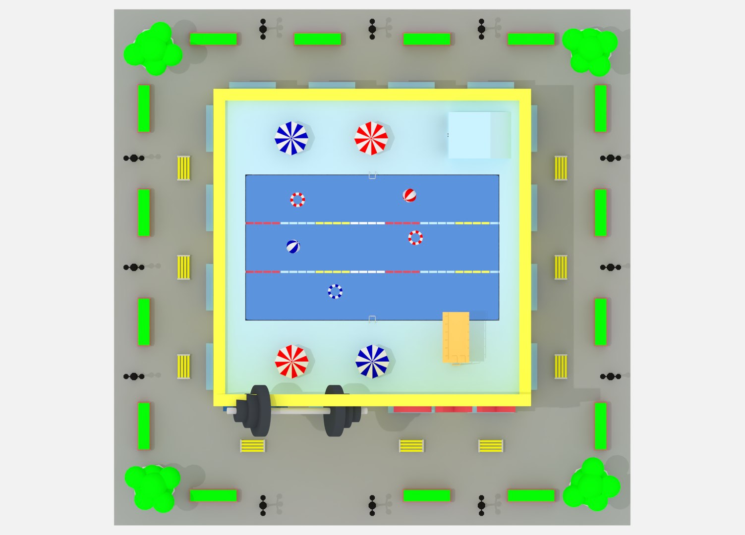 Cartoon Gym 3D Model - TurboSquid 1472074