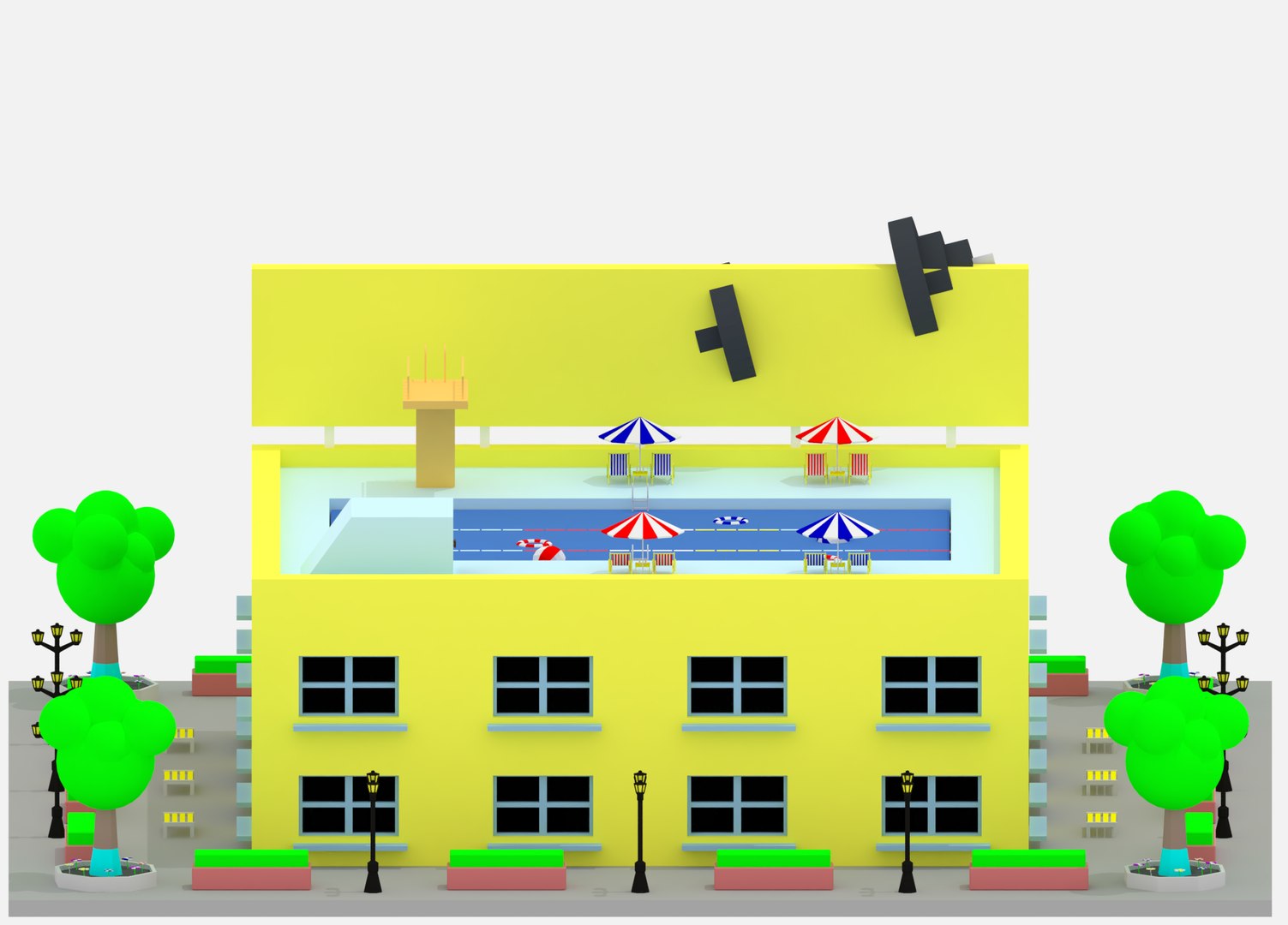 Cartoon Gym 3D Model - TurboSquid 1472074