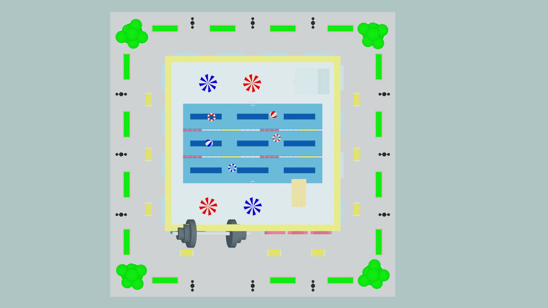 Cartoon Gym 3D Model - TurboSquid 1472074