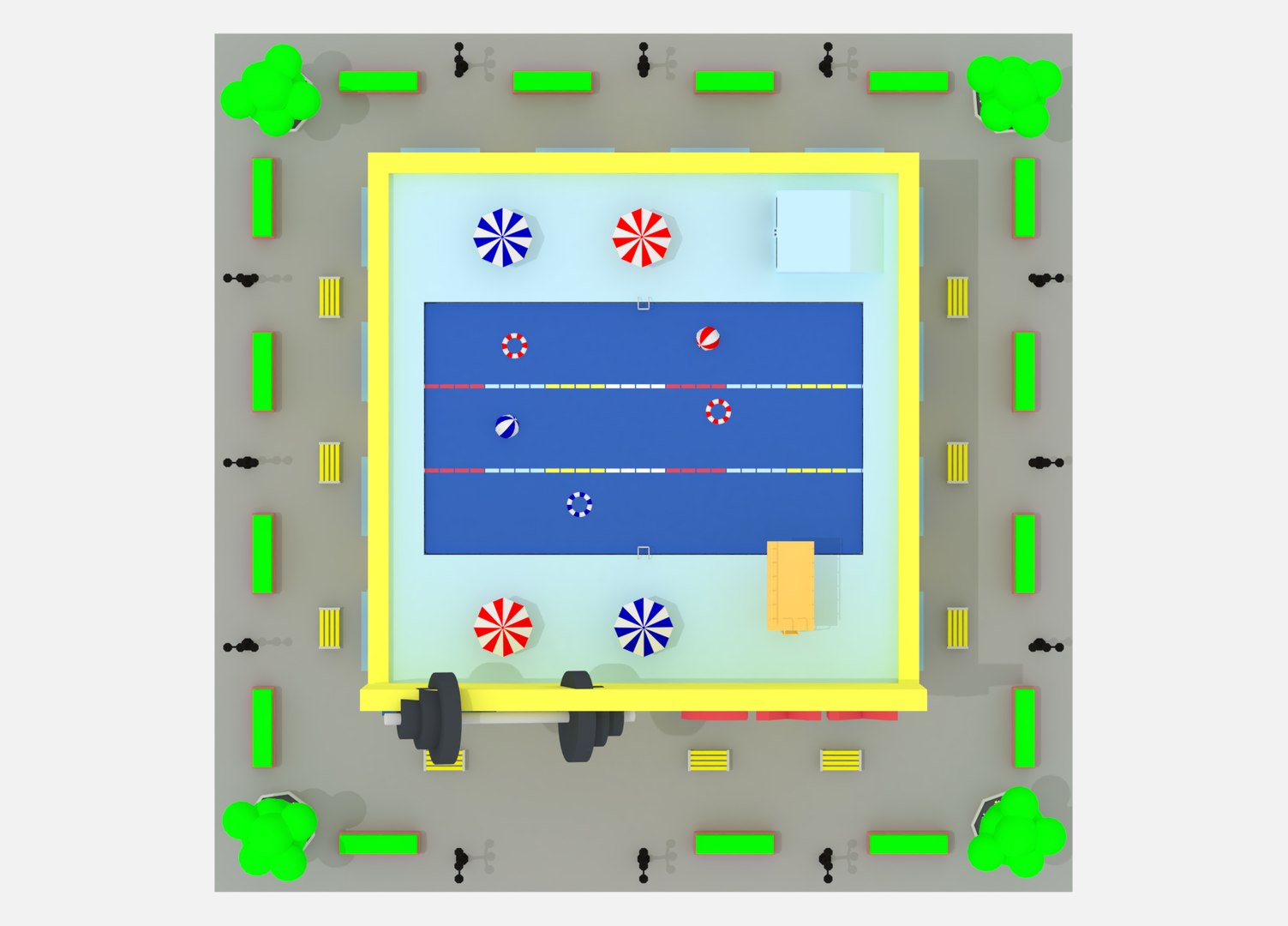 Cartoon Gym 3D Model - TurboSquid 1472074