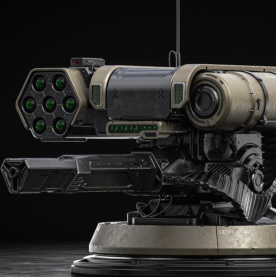 3D Defense Turret Model - TurboSquid 1908030