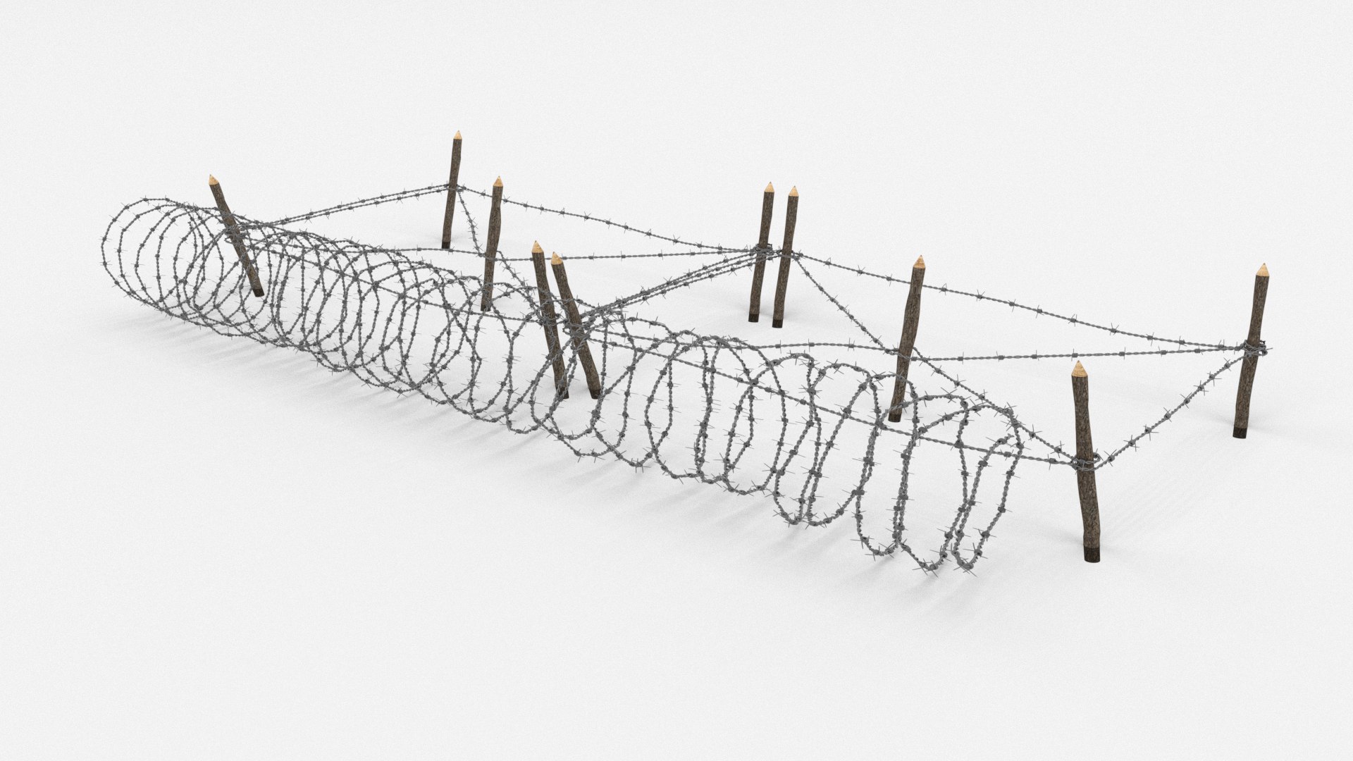 Barbed wire obstacle 3D model - TurboSquid 1191693