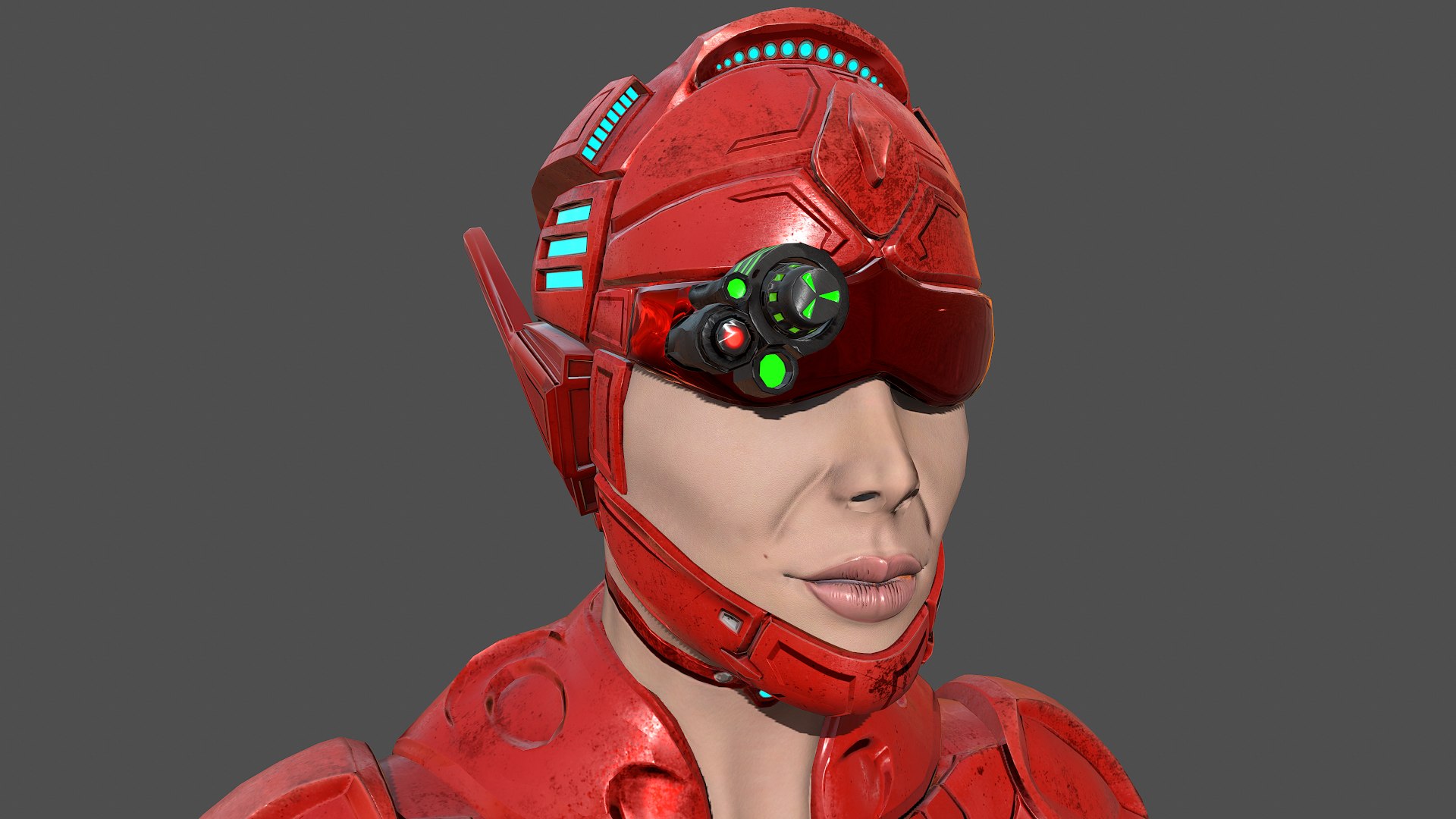 3D Sci Fi Ranger Red Colour - TurboSquid 1717028