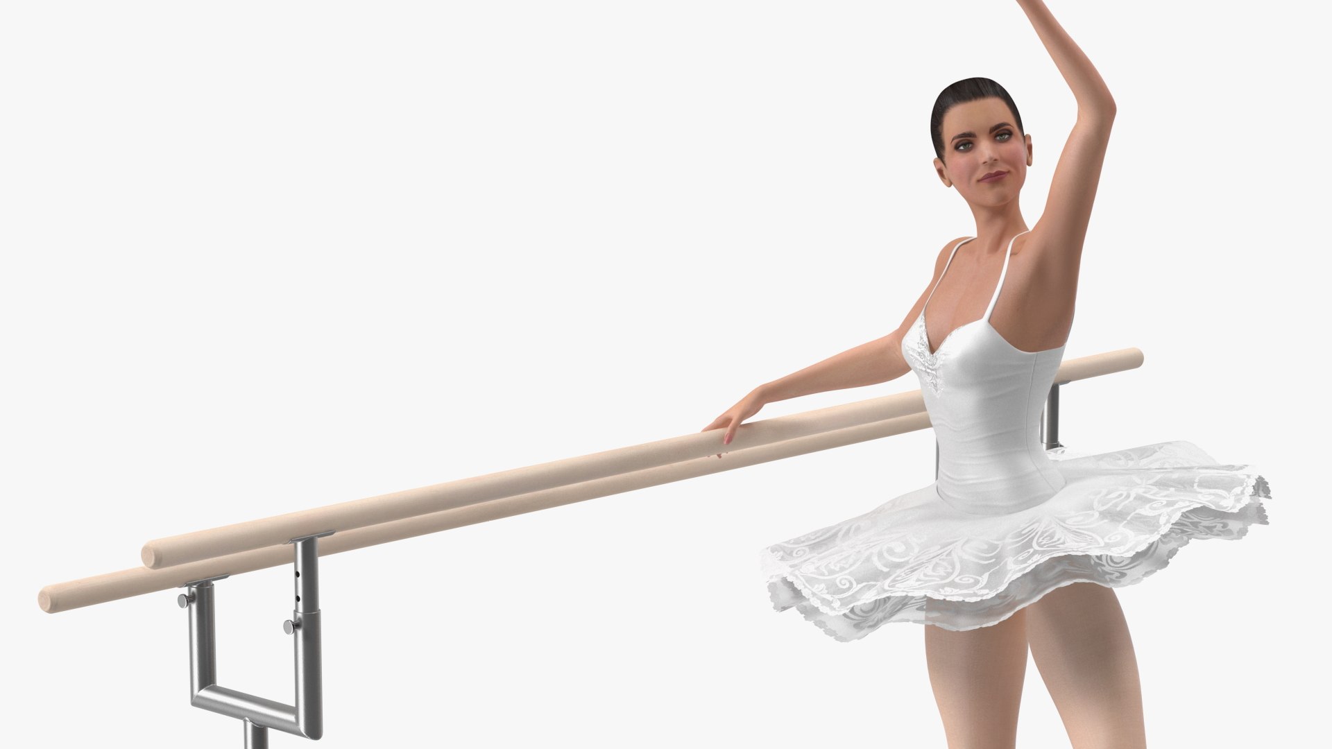 3D Ballerina With Portable Ballet Barre Rigged For Maya - TurboSquid ...