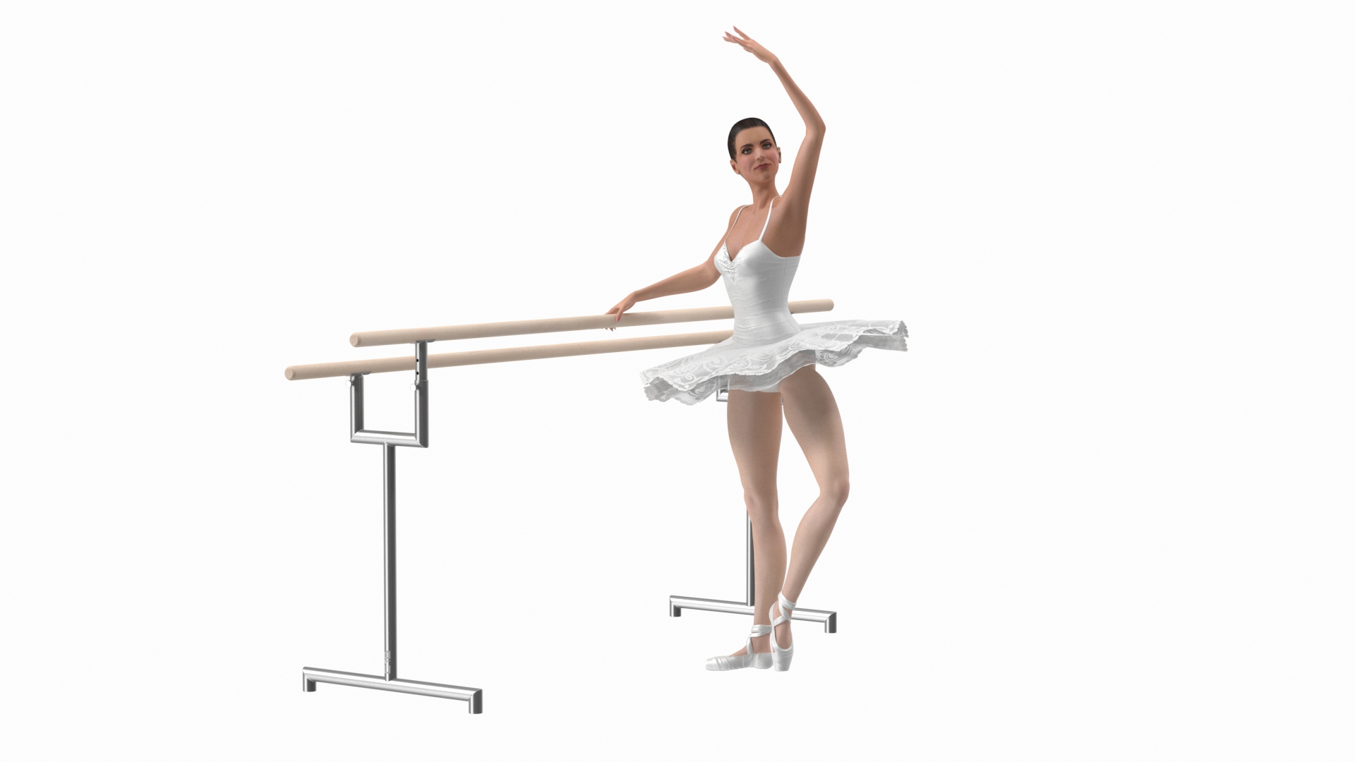 3D Ballerina With Portable Ballet Barre Rigged For Maya - TurboSquid ...