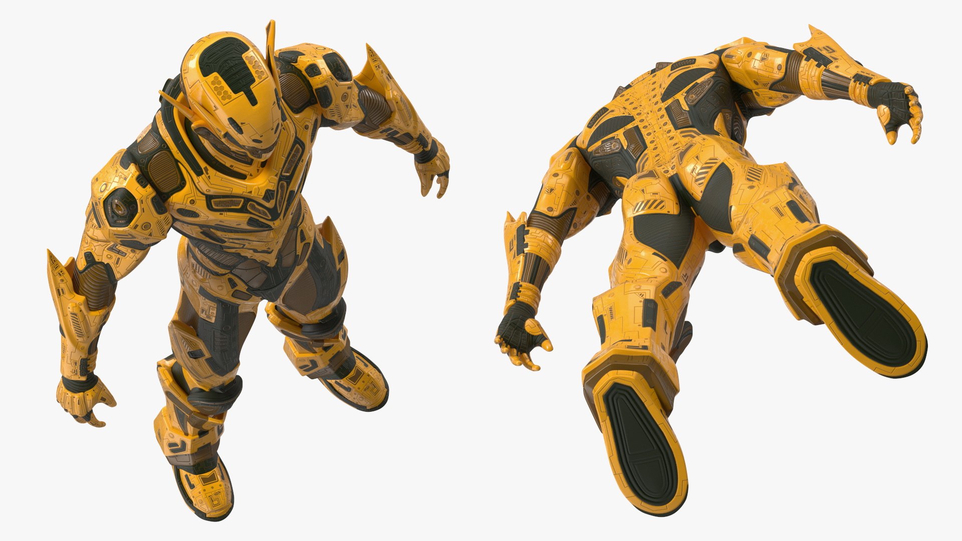 3D Sci-Fi Combat Robot Yellow Rigged For Cinema 4D Model - TurboSquid ...