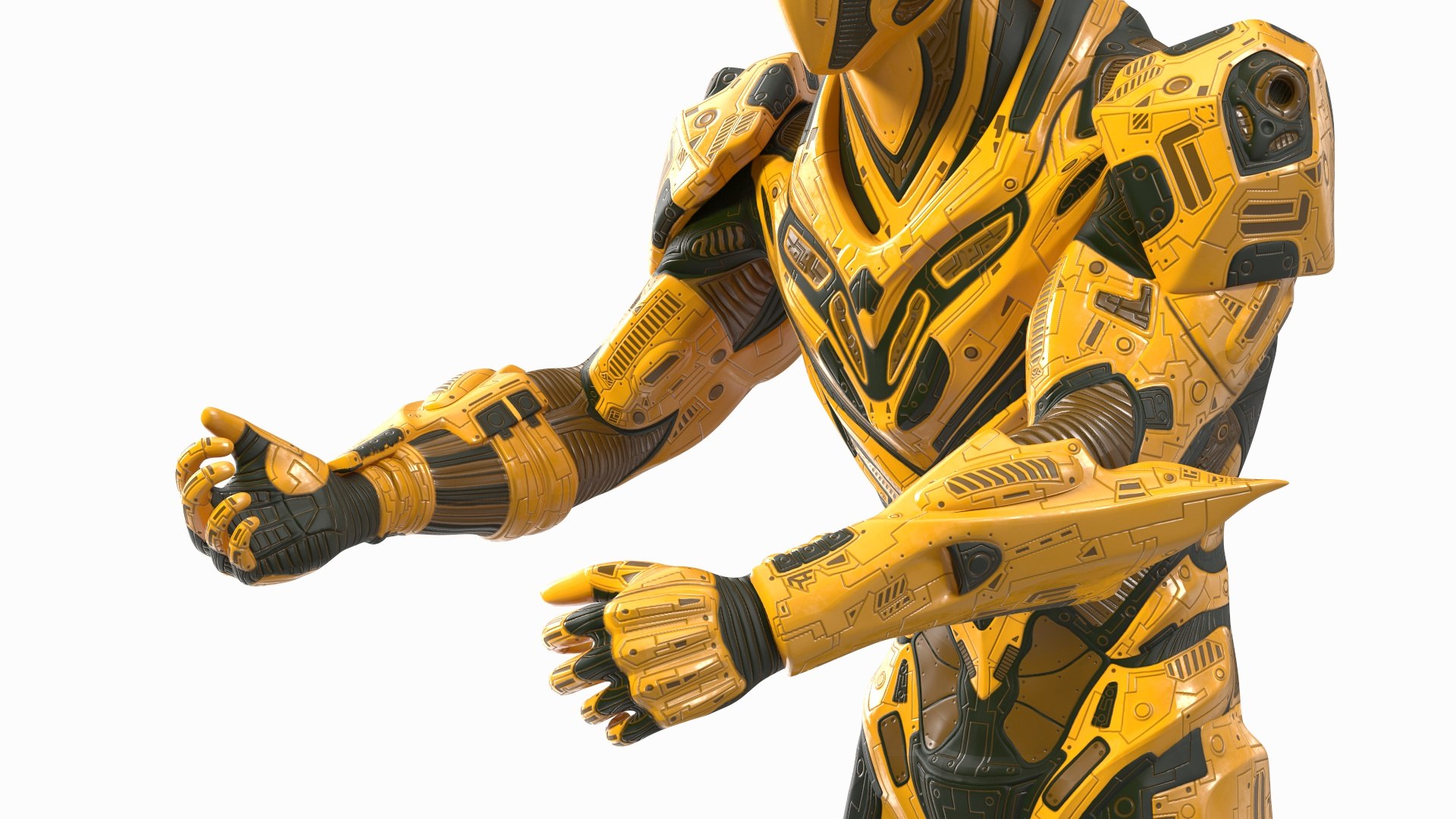3D Sci-Fi Combat Robot Yellow Rigged For Cinema 4D Model - TurboSquid ...