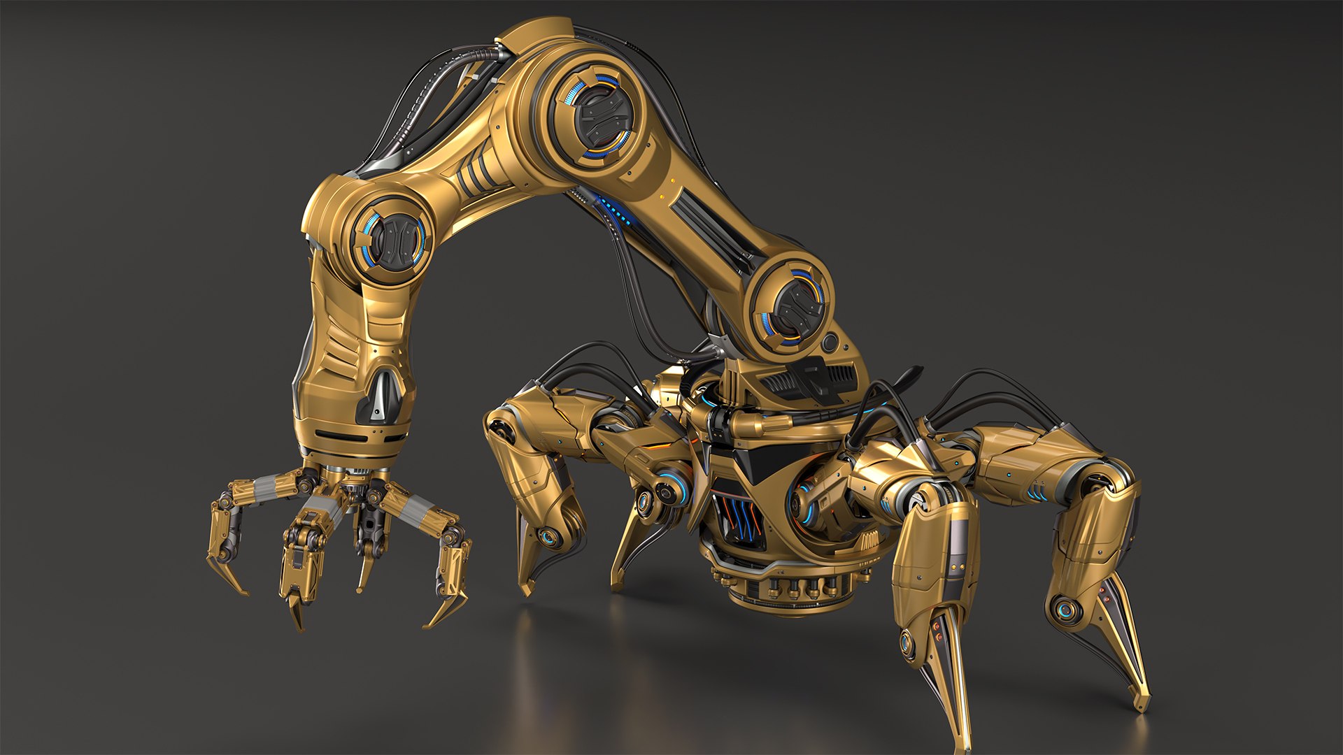 3D Sci Fi Spider Robot Arm - Rigged Model - TurboSquid 2340162