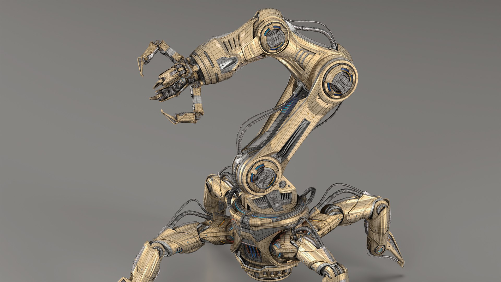 3D Sci Fi Spider Robot Arm - Rigged Model - TurboSquid 2340162