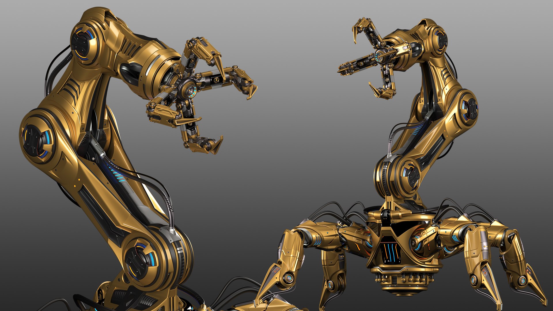 3D Sci Fi Spider Robot Arm - Rigged Model - TurboSquid 2340162