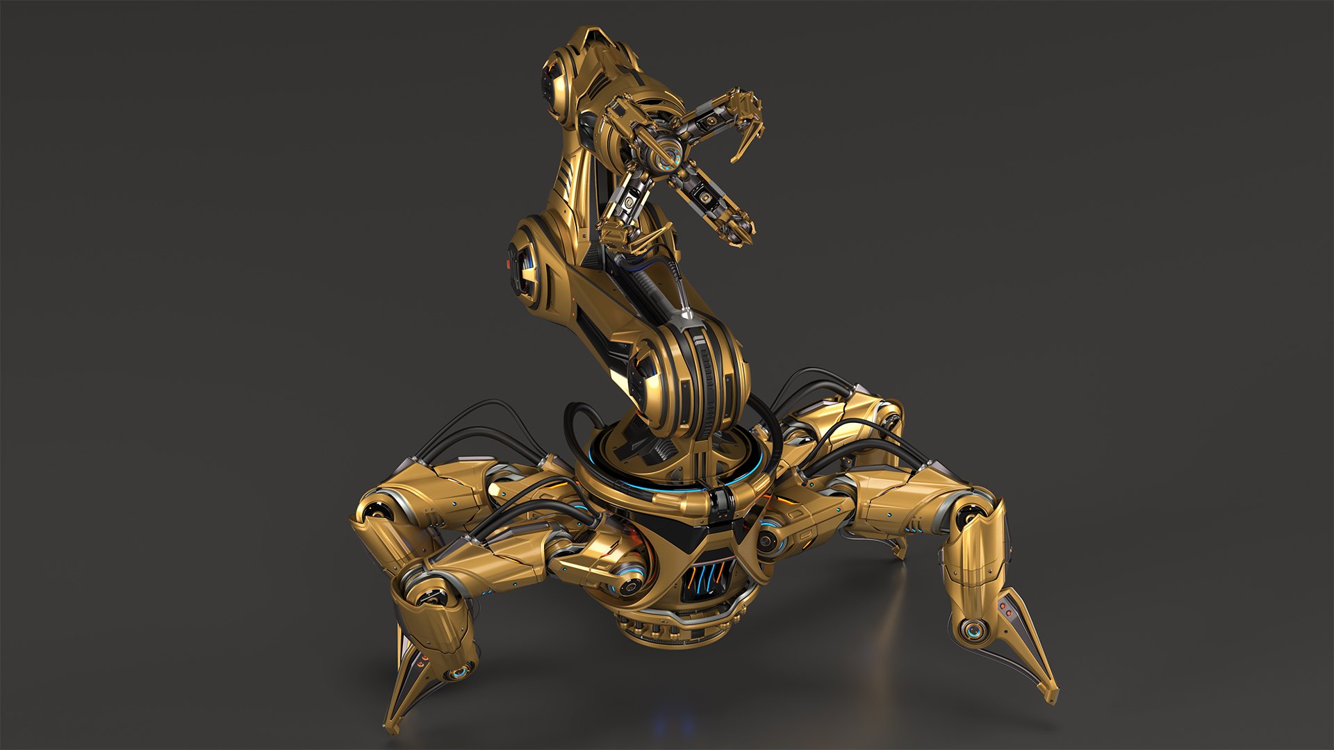 3D Sci Fi Spider Robot Arm - Rigged Model - TurboSquid 2340162