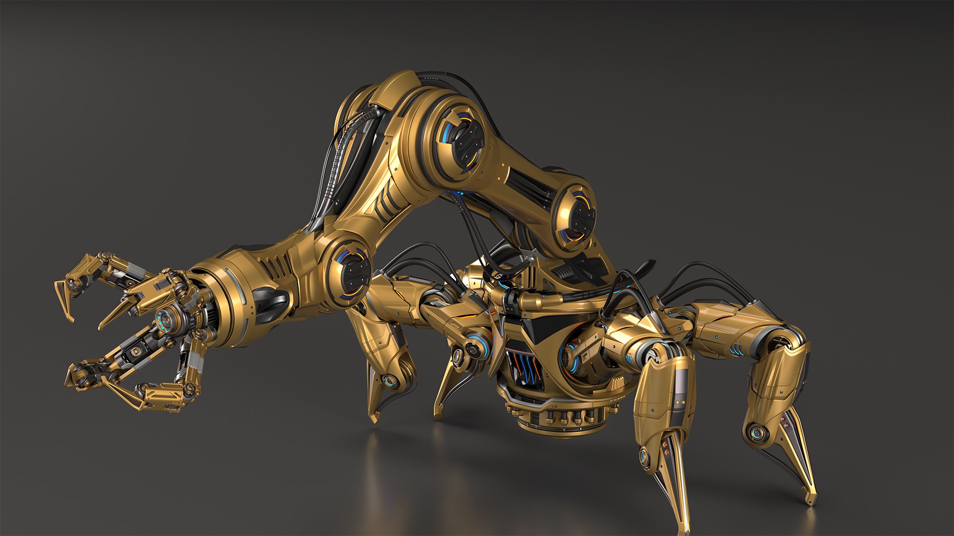 3D Sci Fi Spider Robot Arm - Rigged Model - TurboSquid 2340162