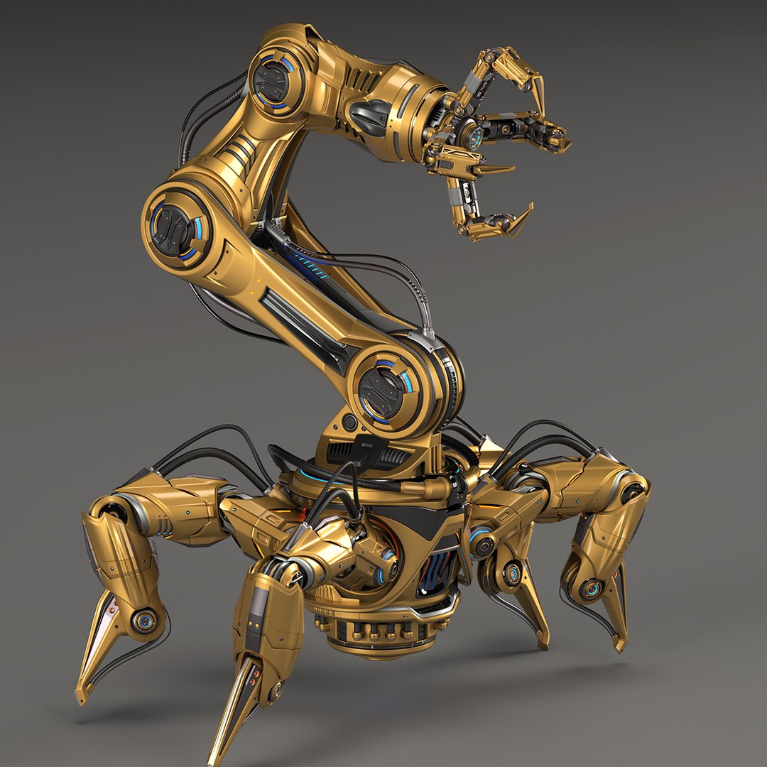 3D Sci Fi Spider Robot Arm - Rigged Model - TurboSquid 2340162