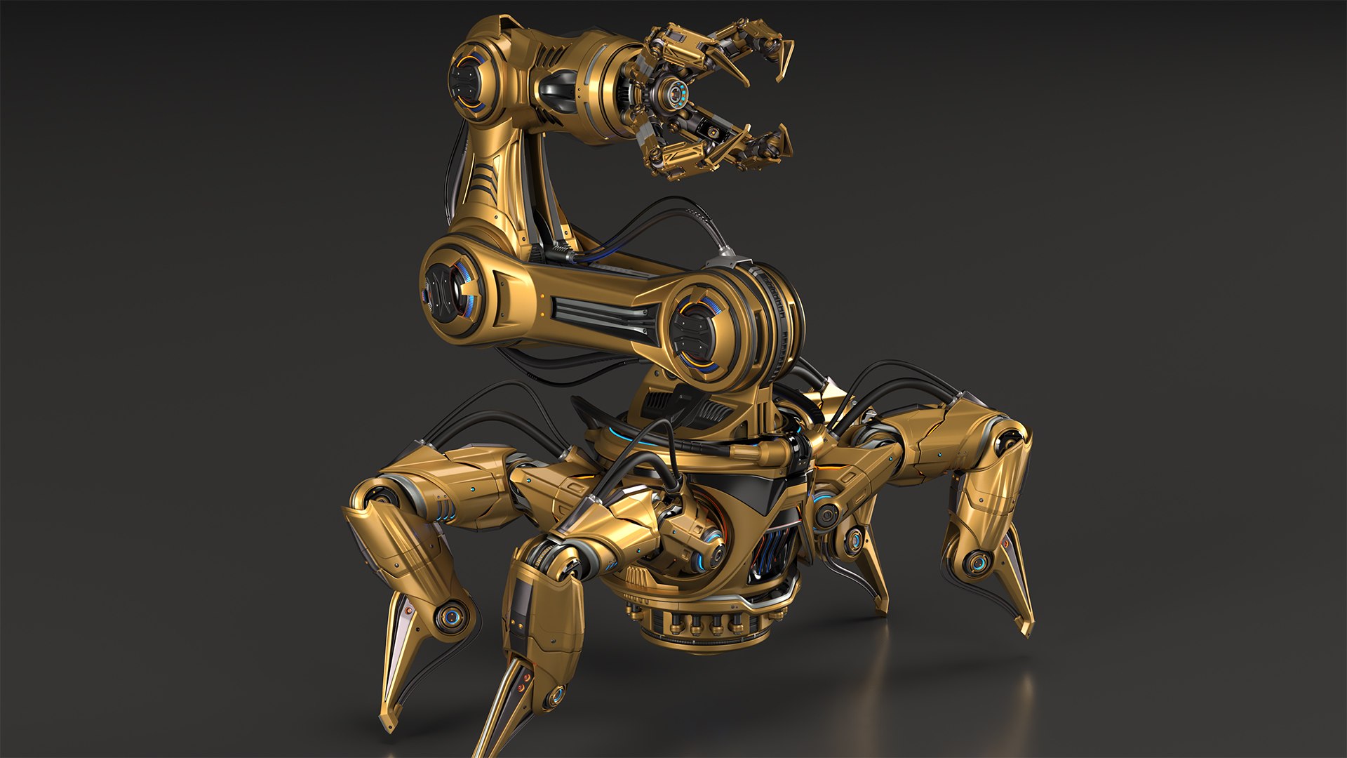 3D Sci Fi Spider Robot Arm - Rigged Model - TurboSquid 2340162