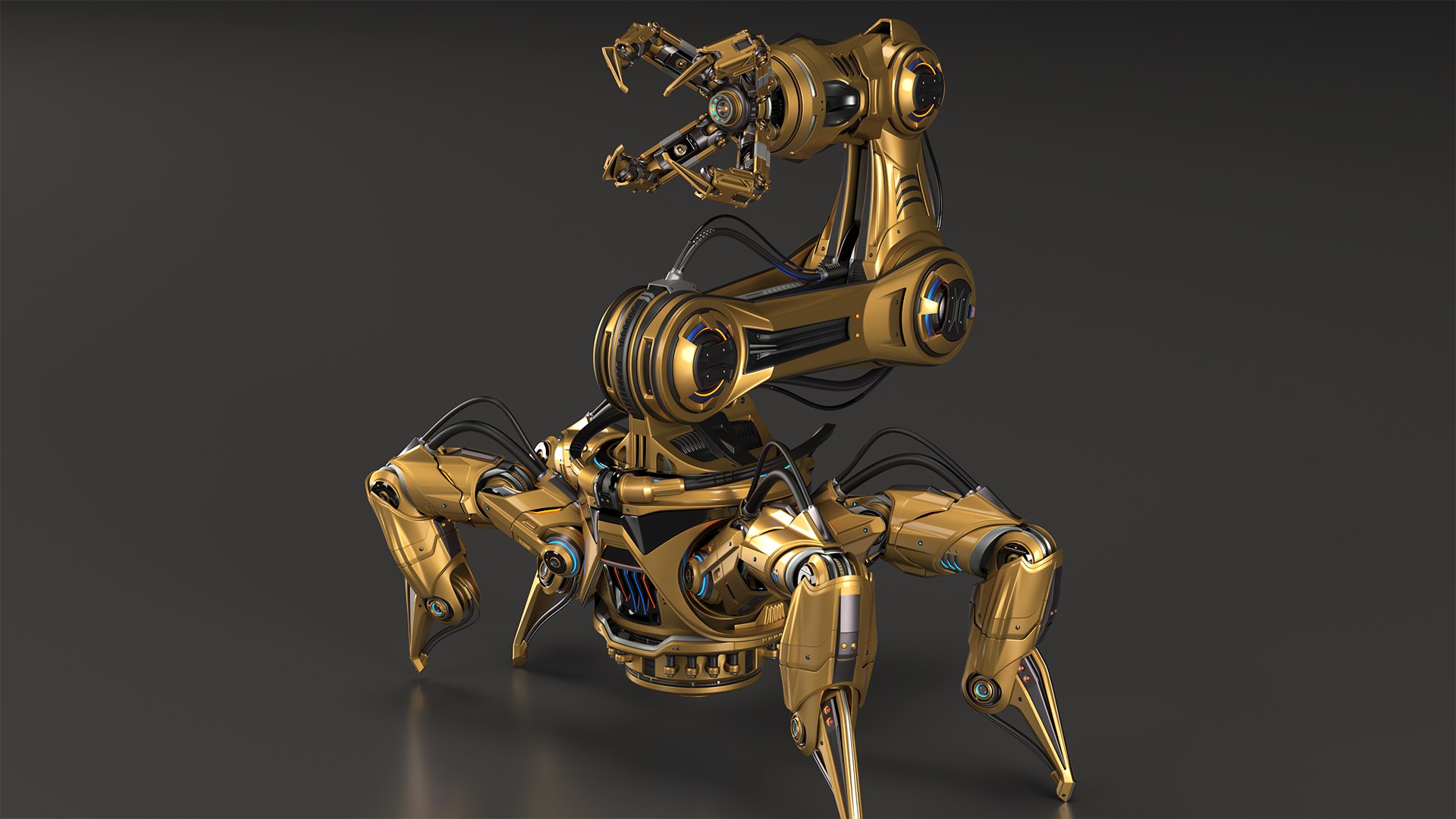 3D Sci Fi Spider Robot Arm - Rigged Model - TurboSquid 2340162