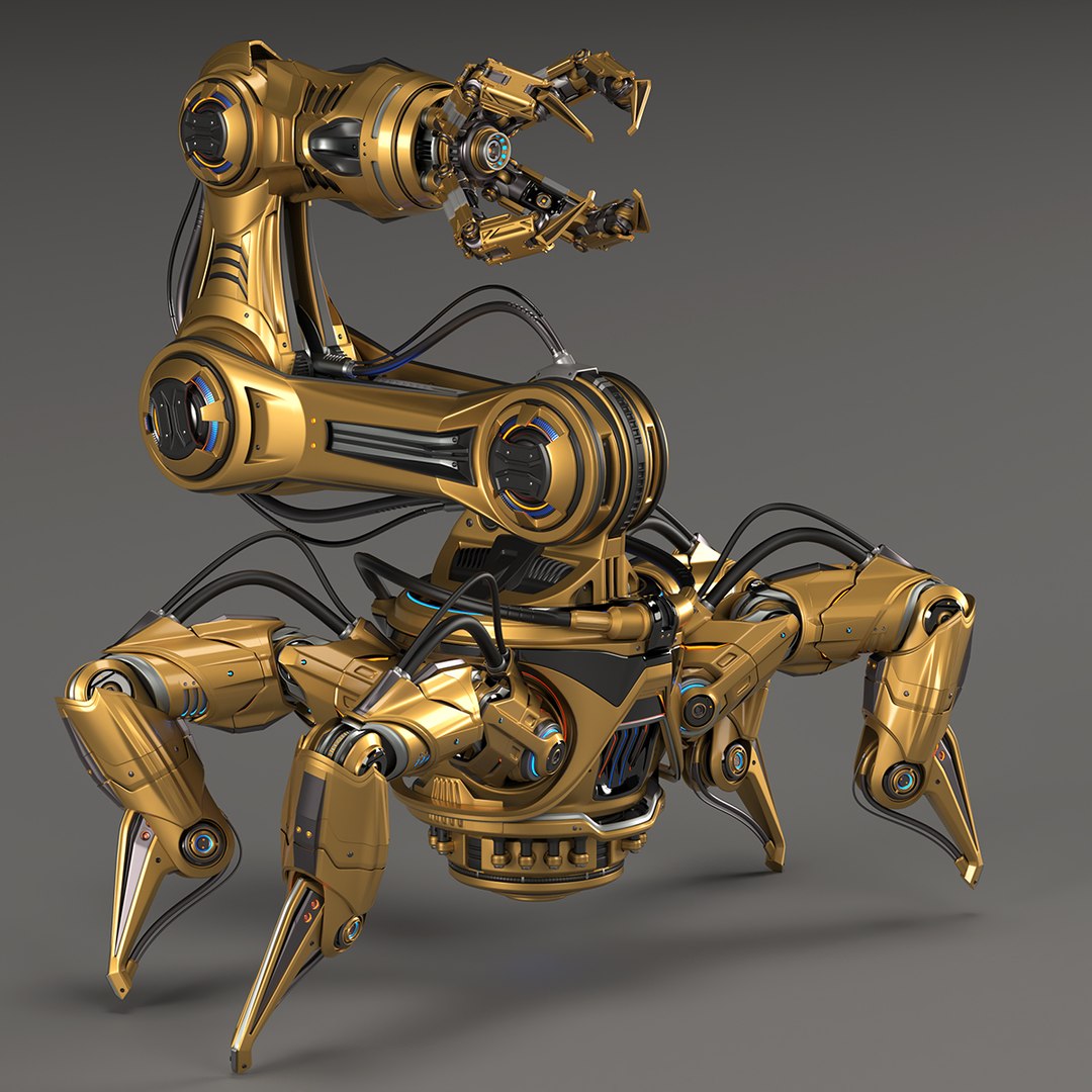 3D Sci Fi Spider Robot Arm - Rigged Model - TurboSquid 2340162