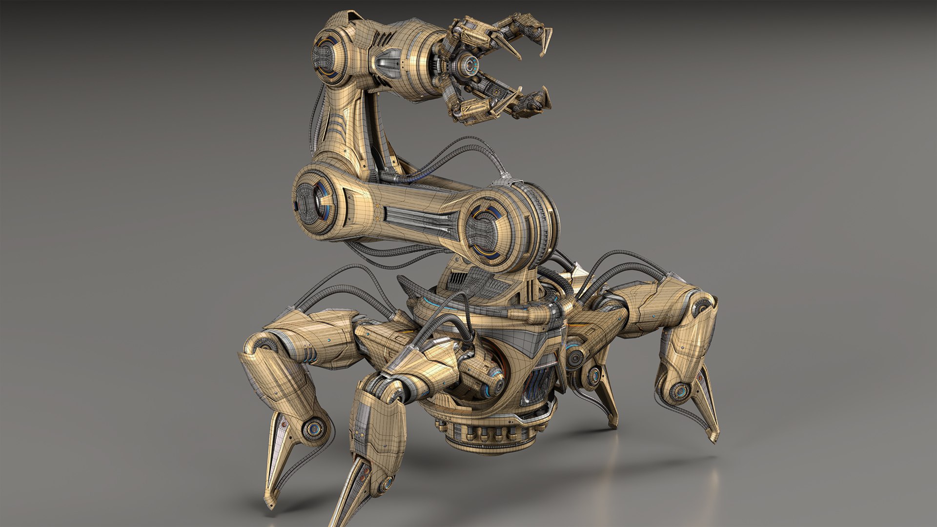 3D Sci Fi Spider Robot Arm - Rigged Model - TurboSquid 2340162