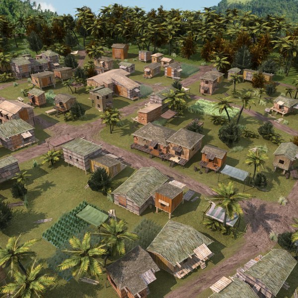 3d jungle village