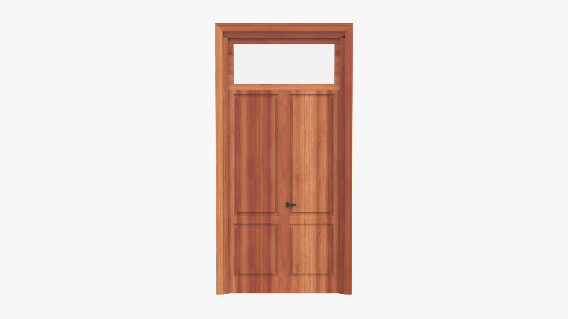 3D Model Wooden Door With Transom Window - TurboSquid 1945722