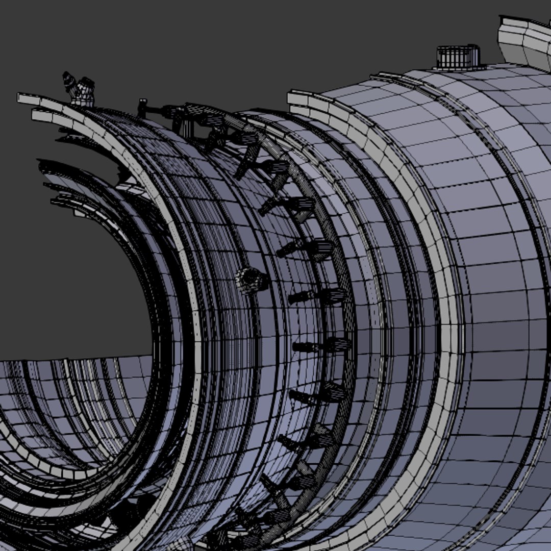D-18t Turbofan Engine Cutaway 3d Obj