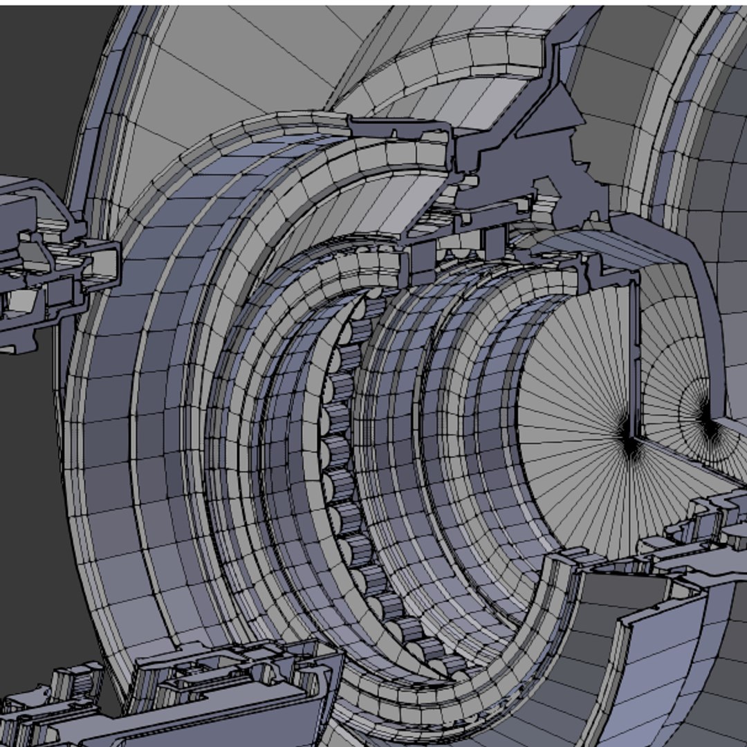 D-18t Turbofan Engine Cutaway 3d Obj