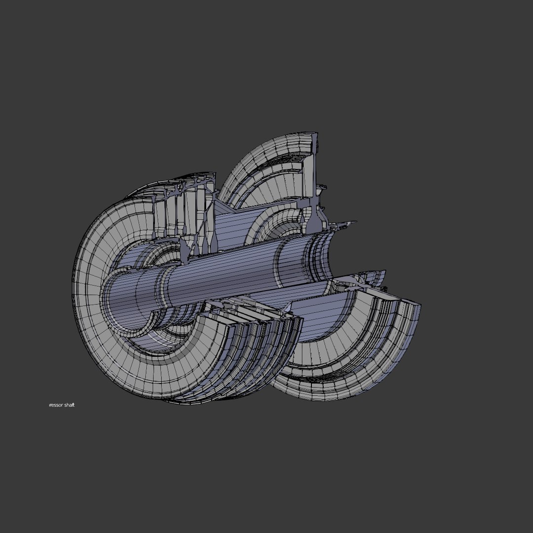 D-18t Turbofan Engine Cutaway 3d Obj